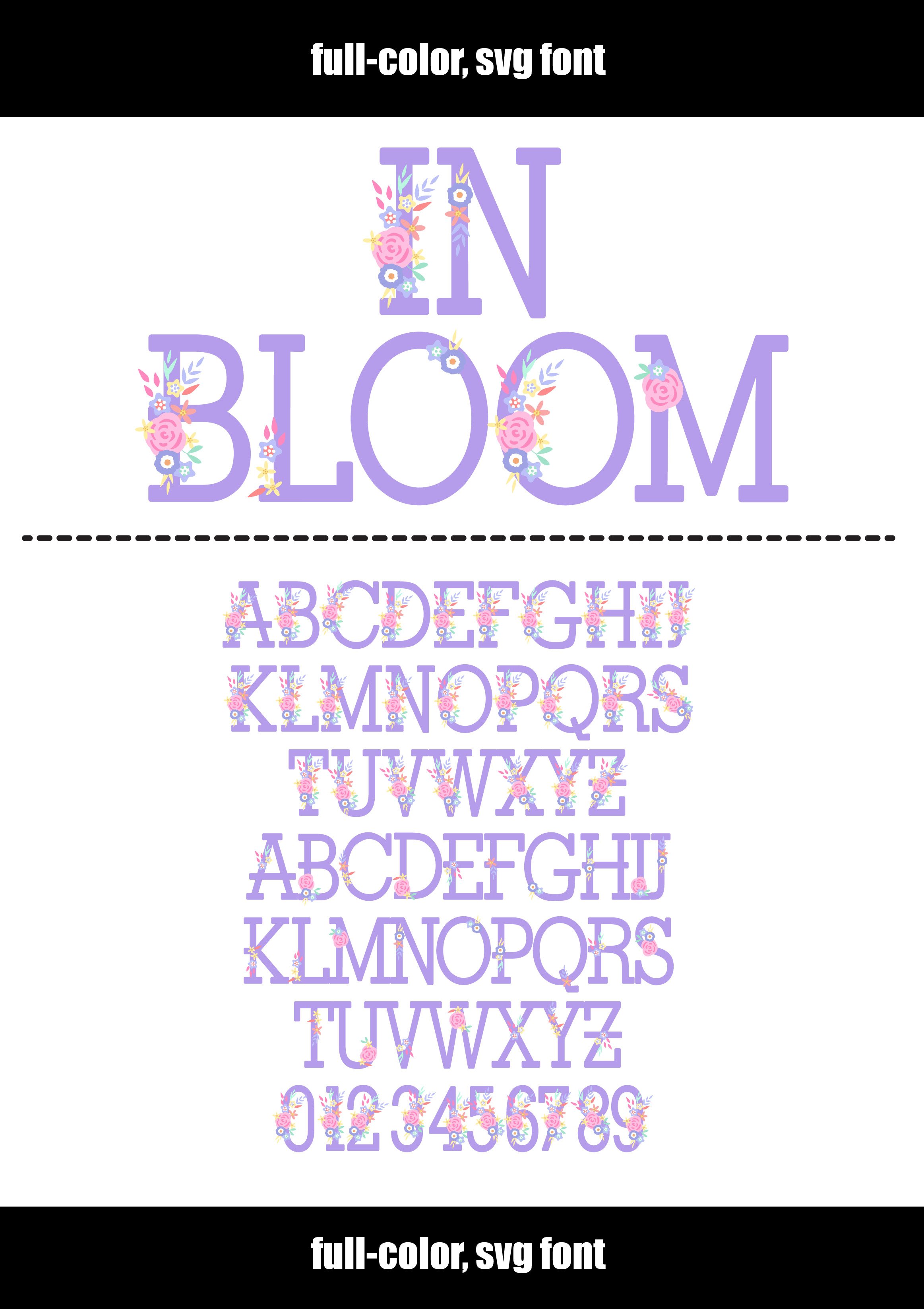 Full Color SVG floral font
