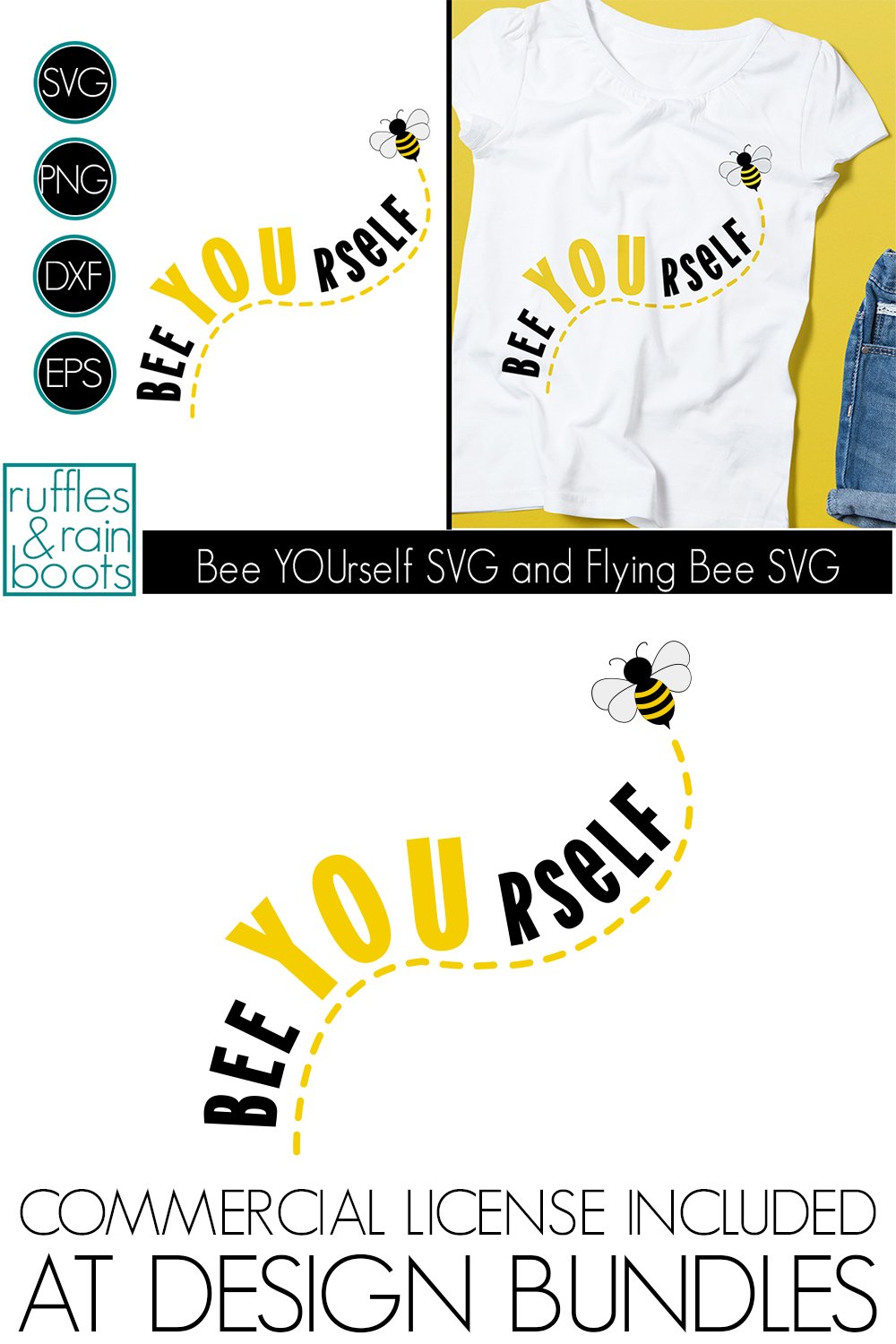 Bee YOUrself SVG - Motivating Inspirational Cut File