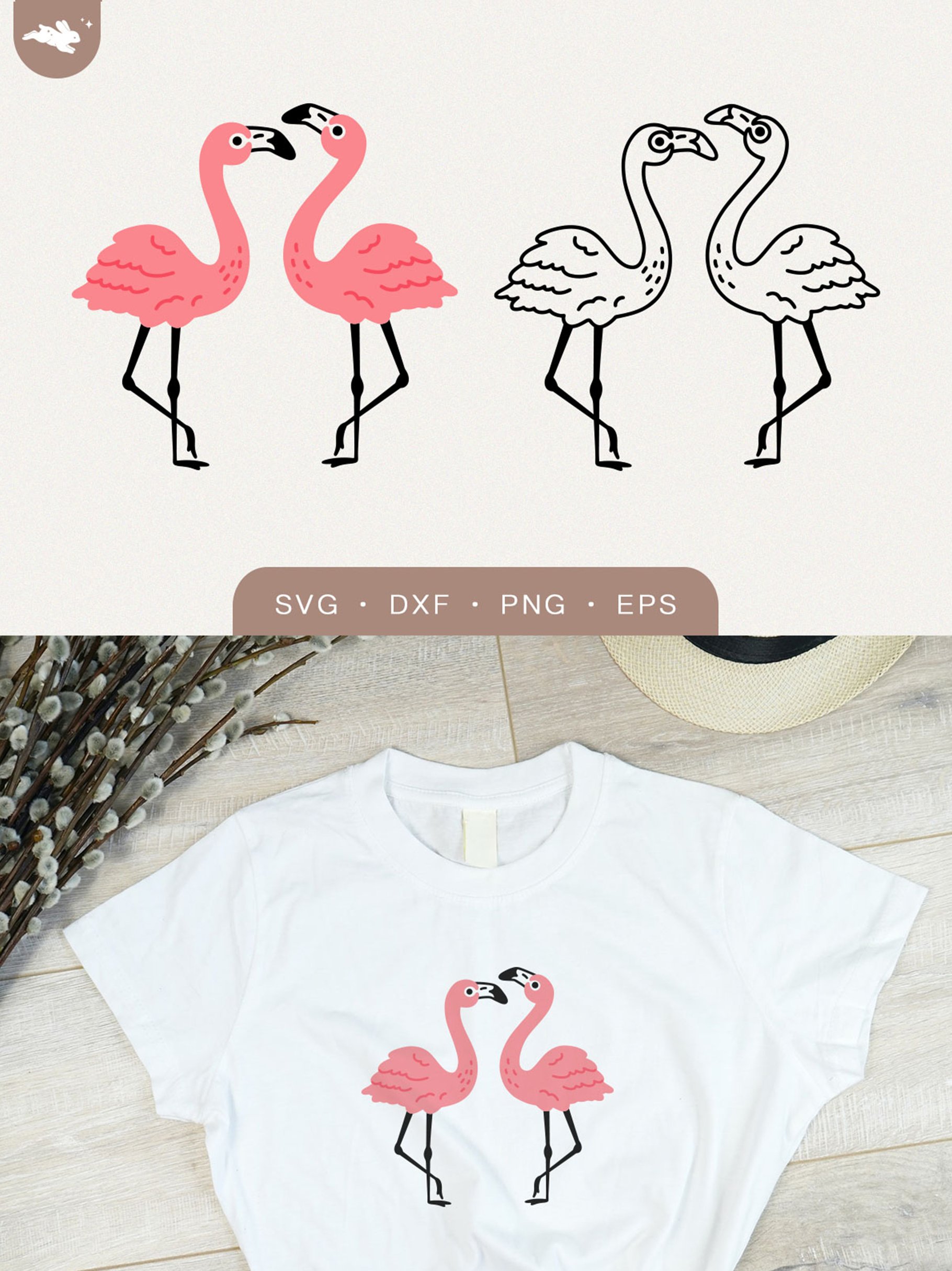 Flamingos SVG cut file