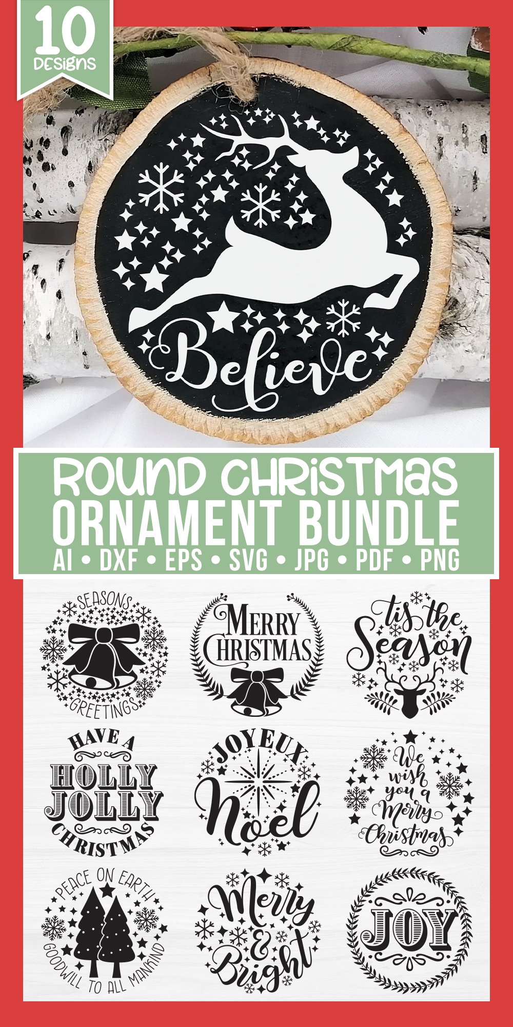 Round Christmas Ornament Bundle