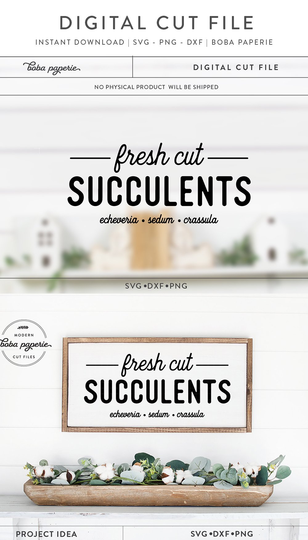 Fresh Cut Succulents sign | Rustic Home Decor | Spring svg