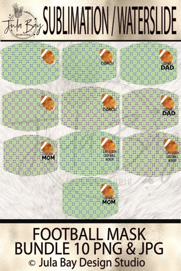 Football Masks Sublimation Designs for Masks Bundle