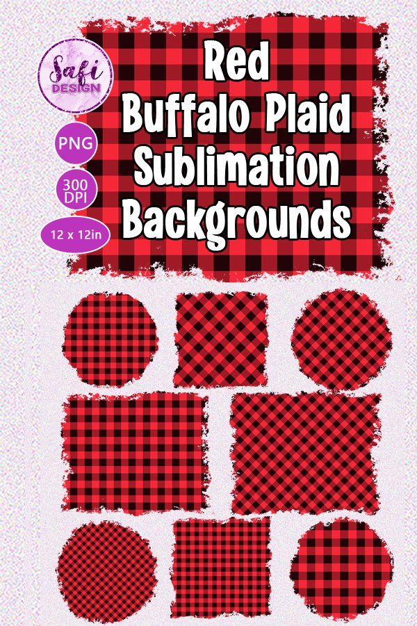 Red Buffalo Plaid Sublimation Backgrounds
