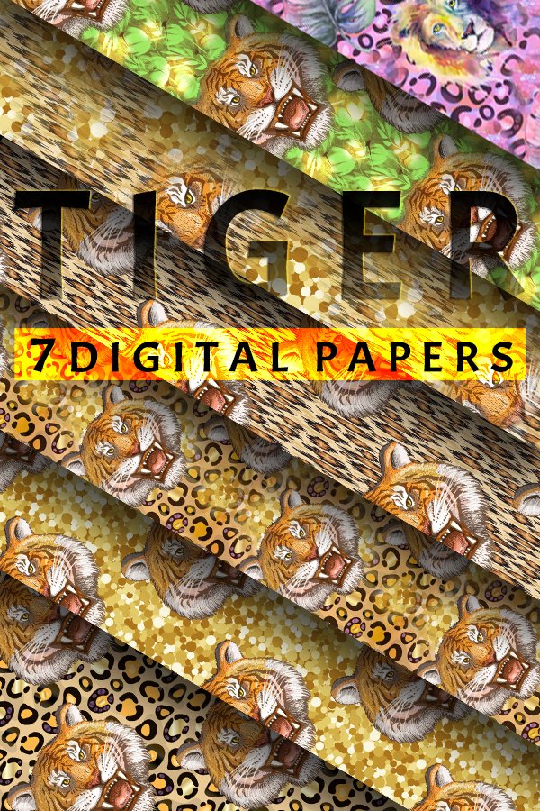 GOLDEN TIGER - Digital Scrapbook Paper Pack