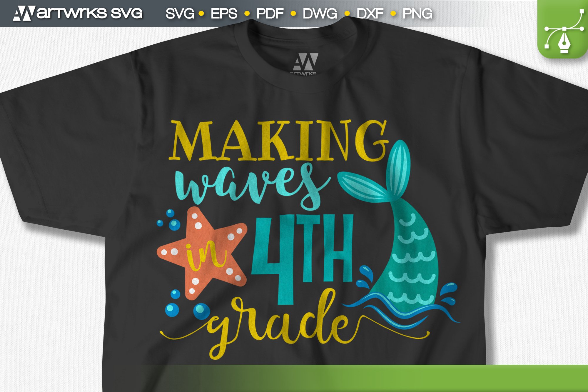 Back to school 4th grade mermaid SVG by Artworks SVG