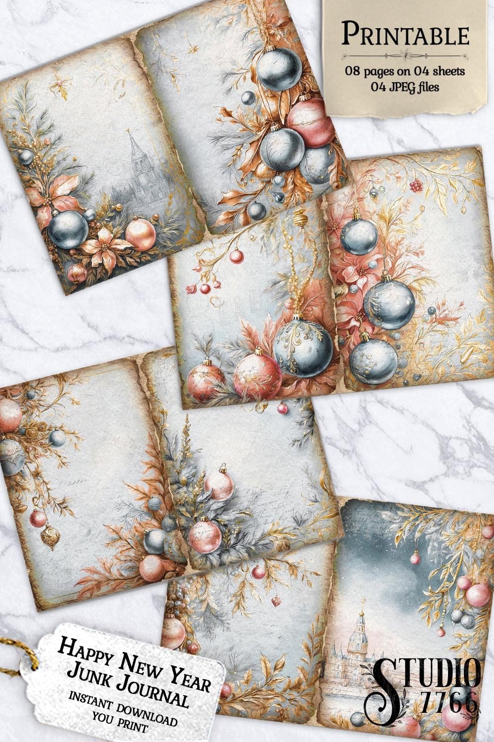 Happy New Year Junk Journal Pages (3054812)