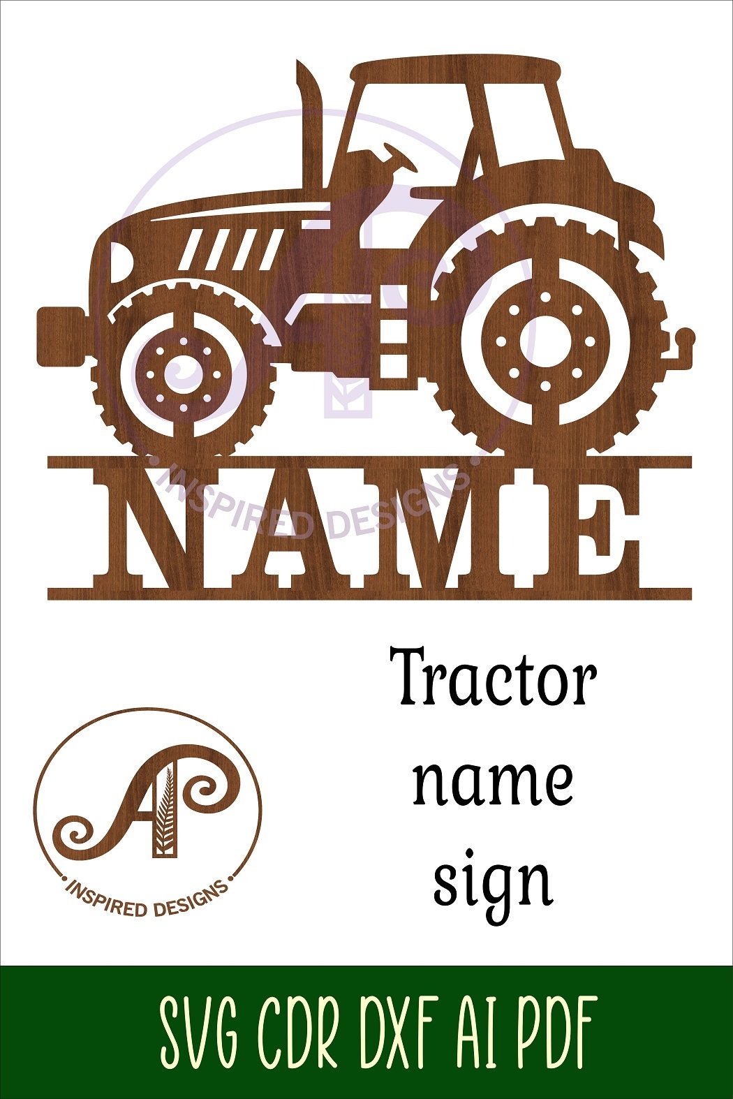 Tractor Name sign SVG laser cut template (2594726)