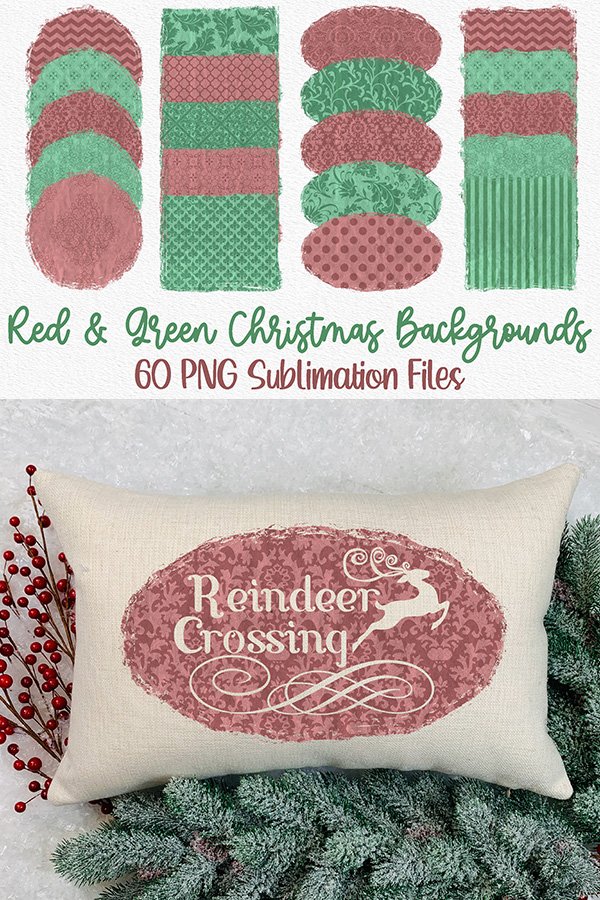 Red and Green Christmas Sublimation Backgrounds