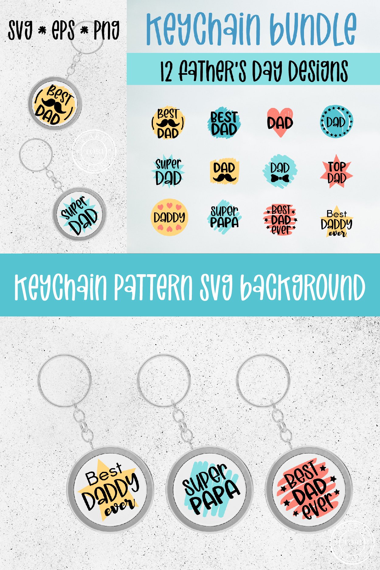 Keychain Bundle SVG, Fathers Day SVG, Fathers (1366679)