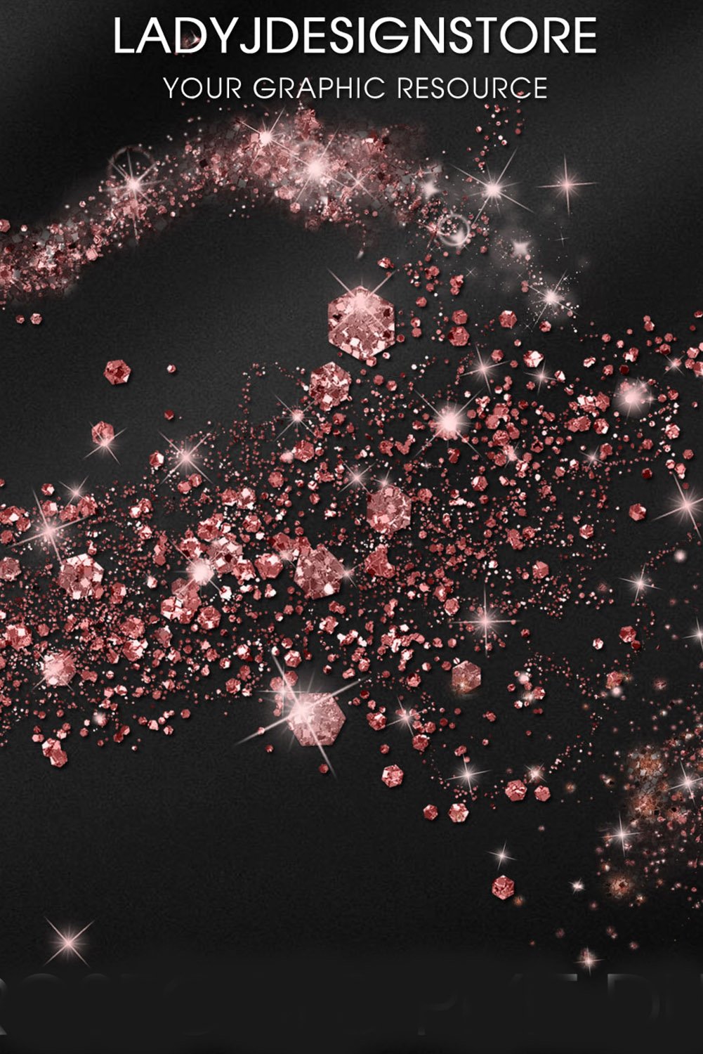 Rosegold pixie dust Overlays clipart