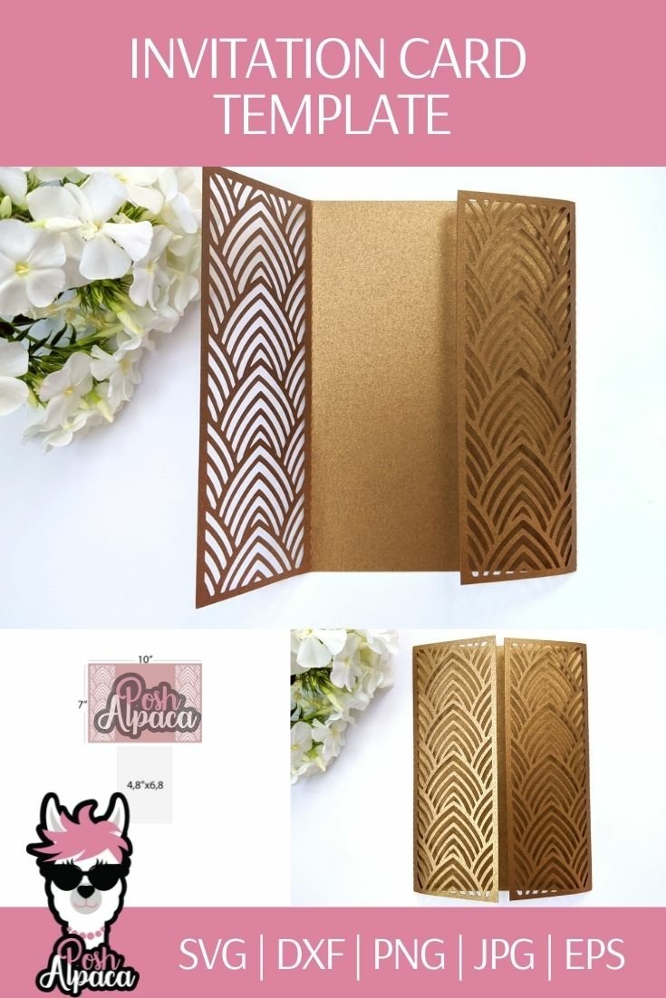 Gate fold wedding Invitation SVG