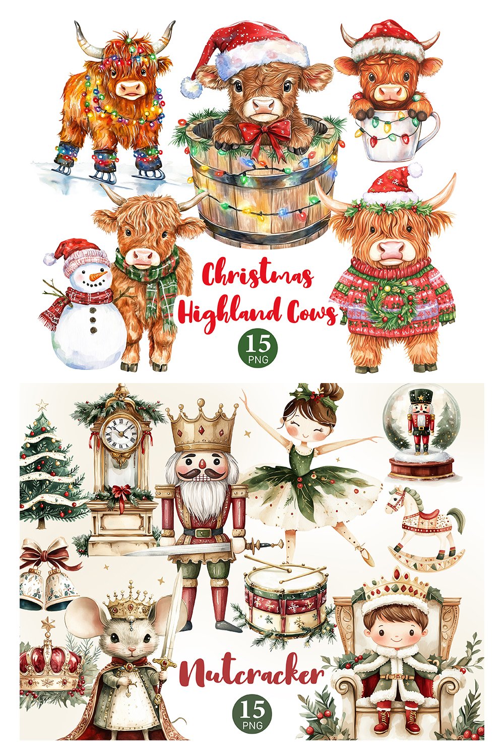 Nutcracker Clipart | Retro Christmas PNG Collection