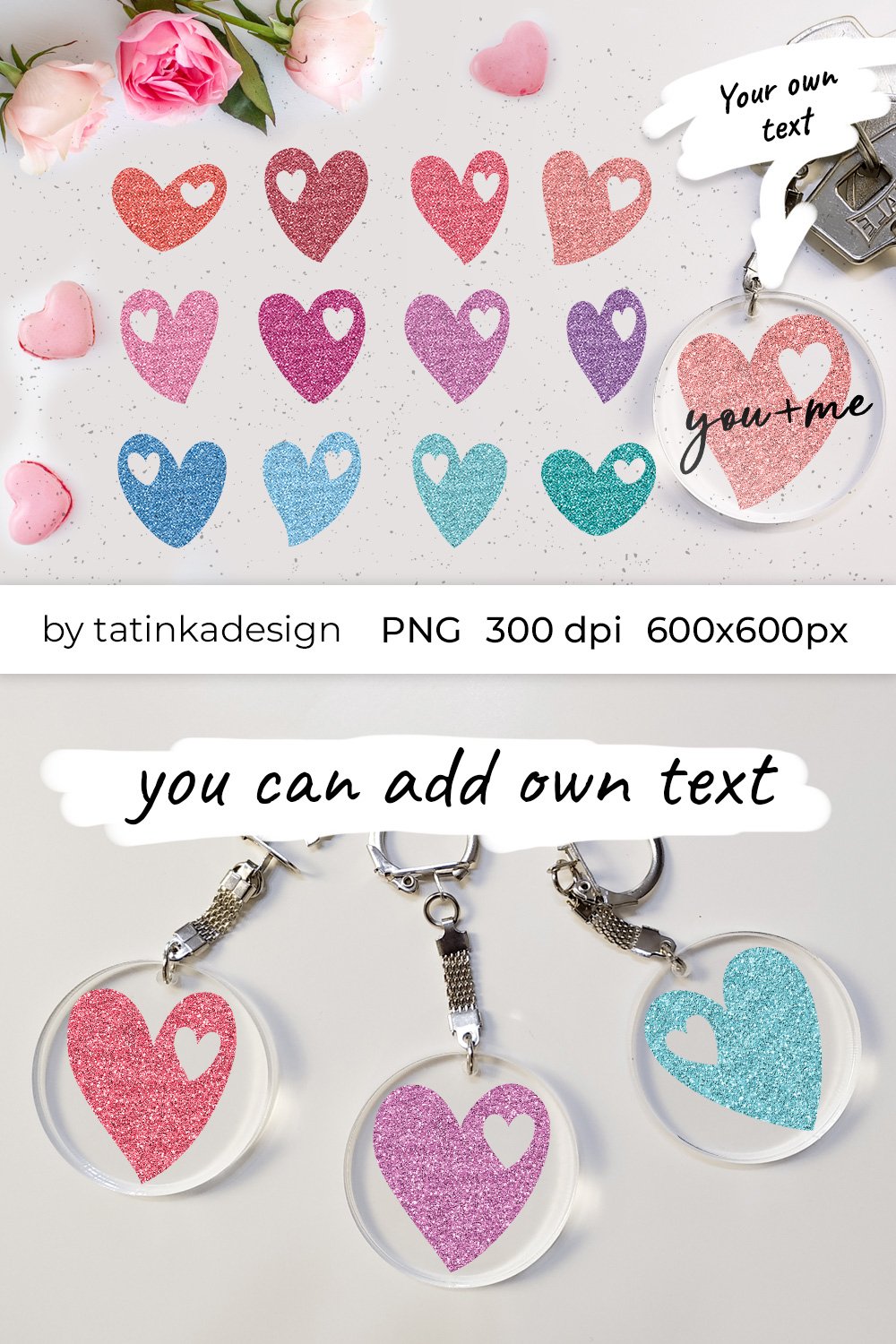 Valentine keychain sublimation, heart keychain