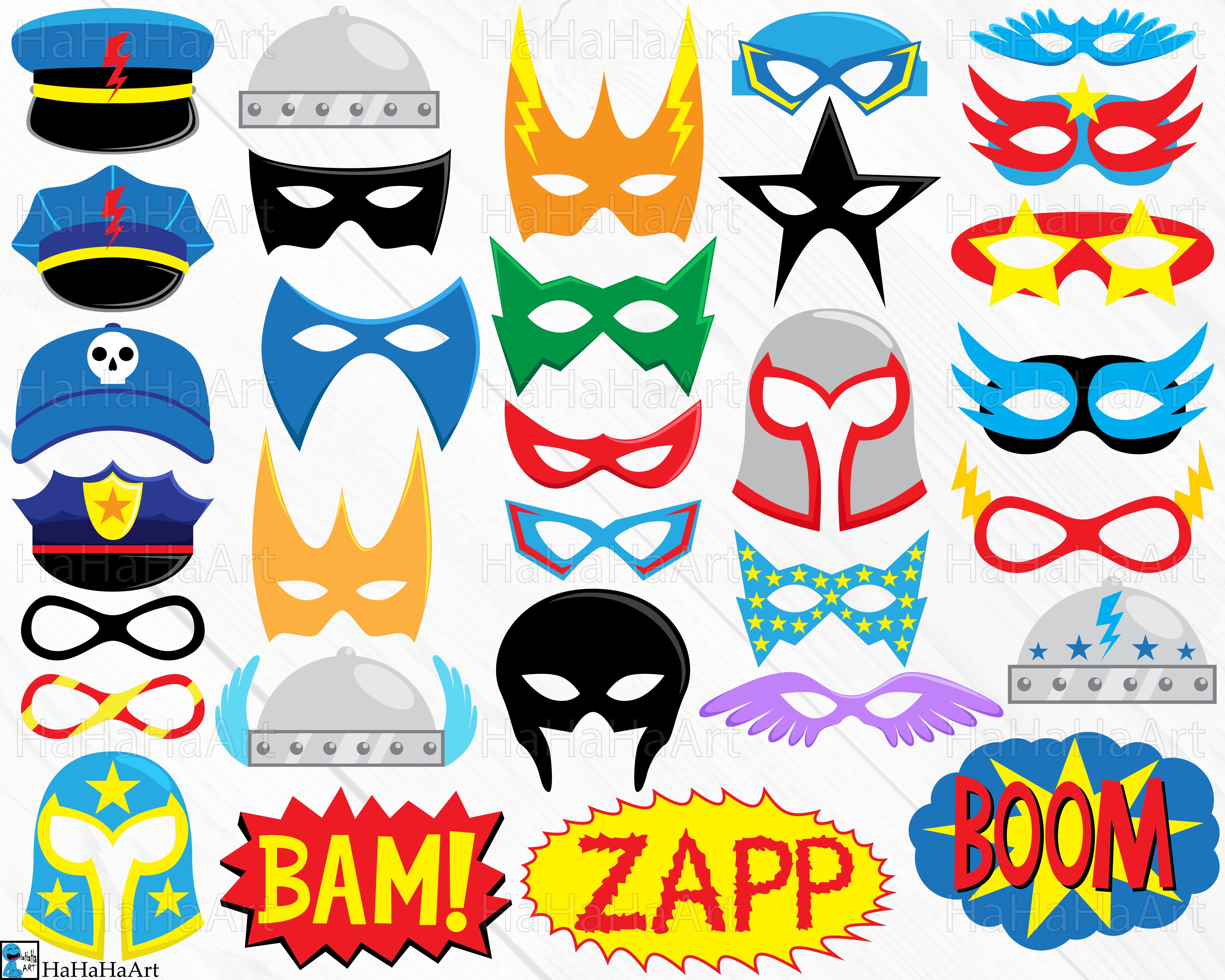 Superhero's Masks Props - Clip art / Cutting Files 1455c