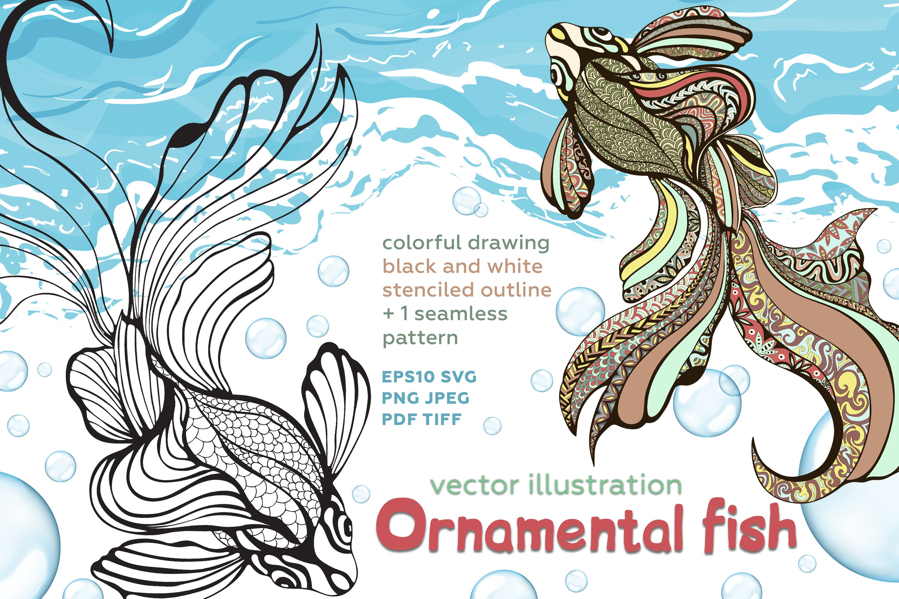 Ornamental fish, vector illustration