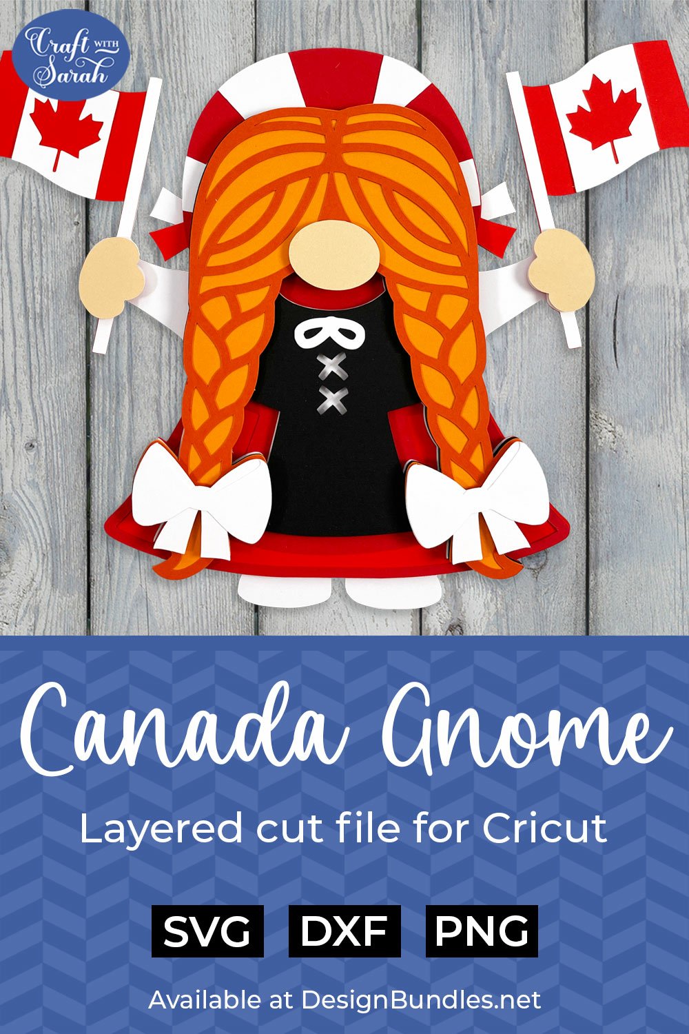 Canada Day Gnome SVG | 3D Layered Female Canadian Gnome