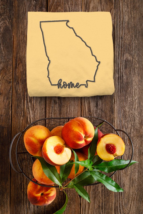 Georgia State Outline of Your Home Embroidery Design