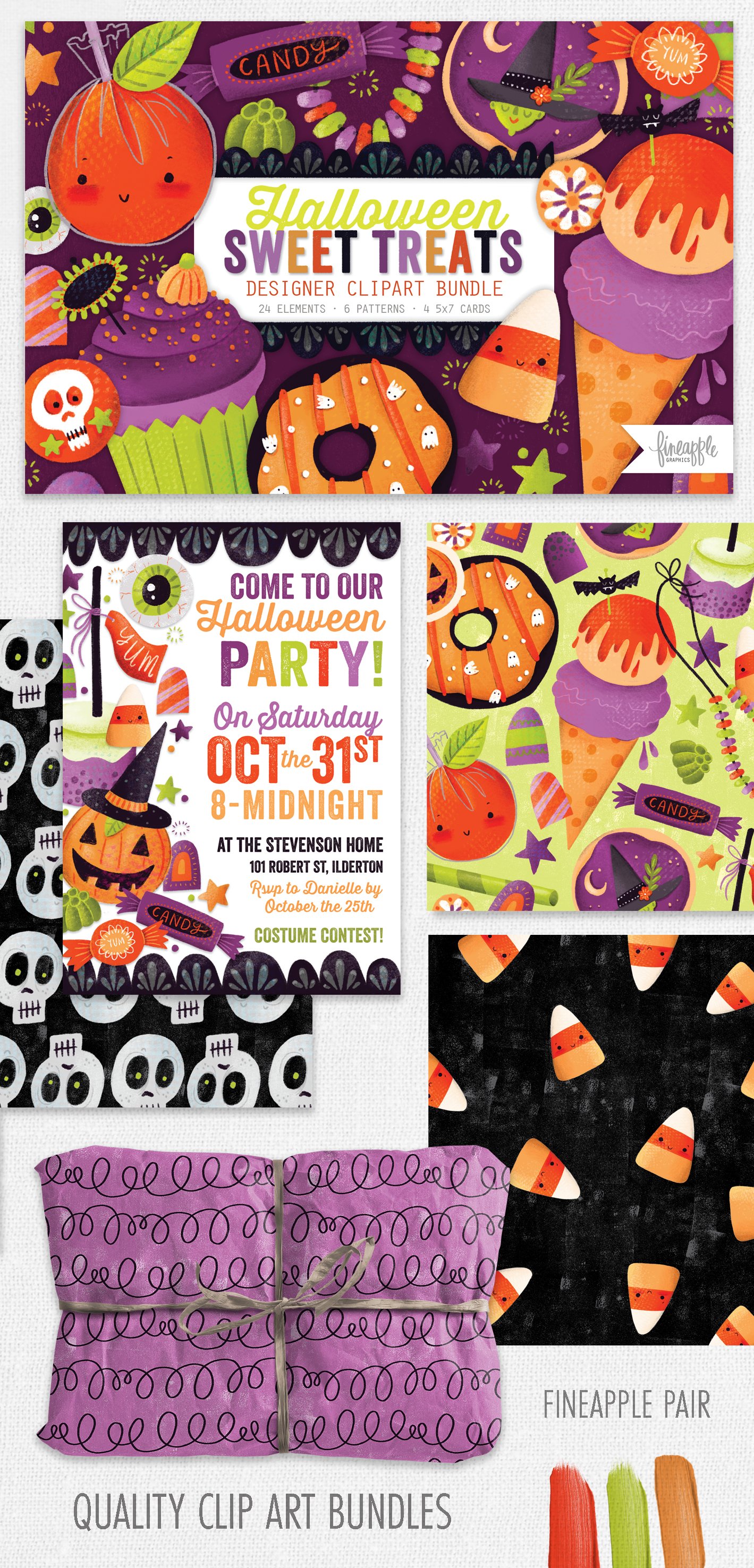 HALLOWEEN CANDY Digital Paper (1225869)