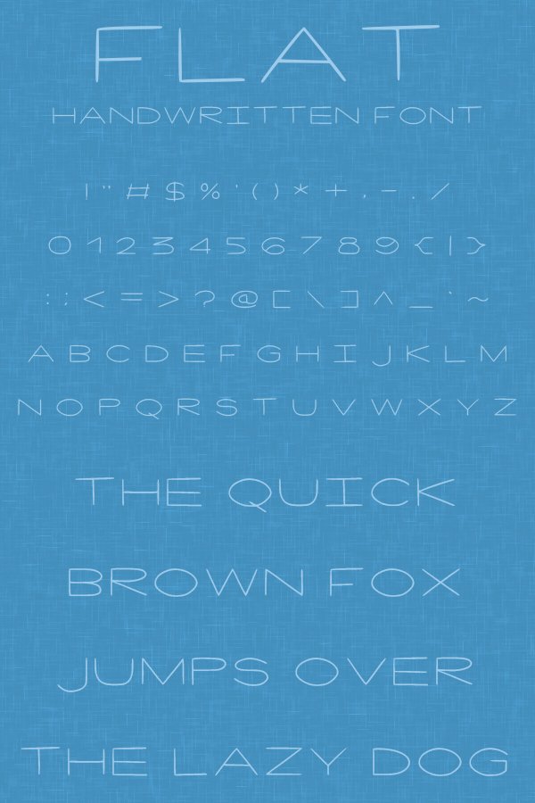Flat handwritten font