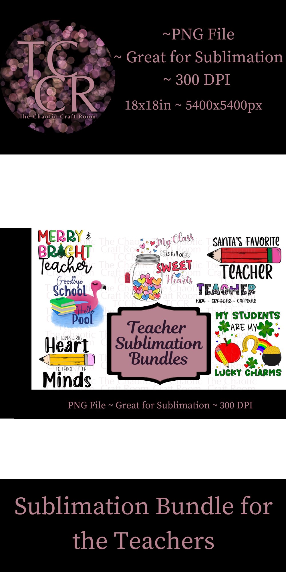 Teacher Sublimation Bundle PNG Designs