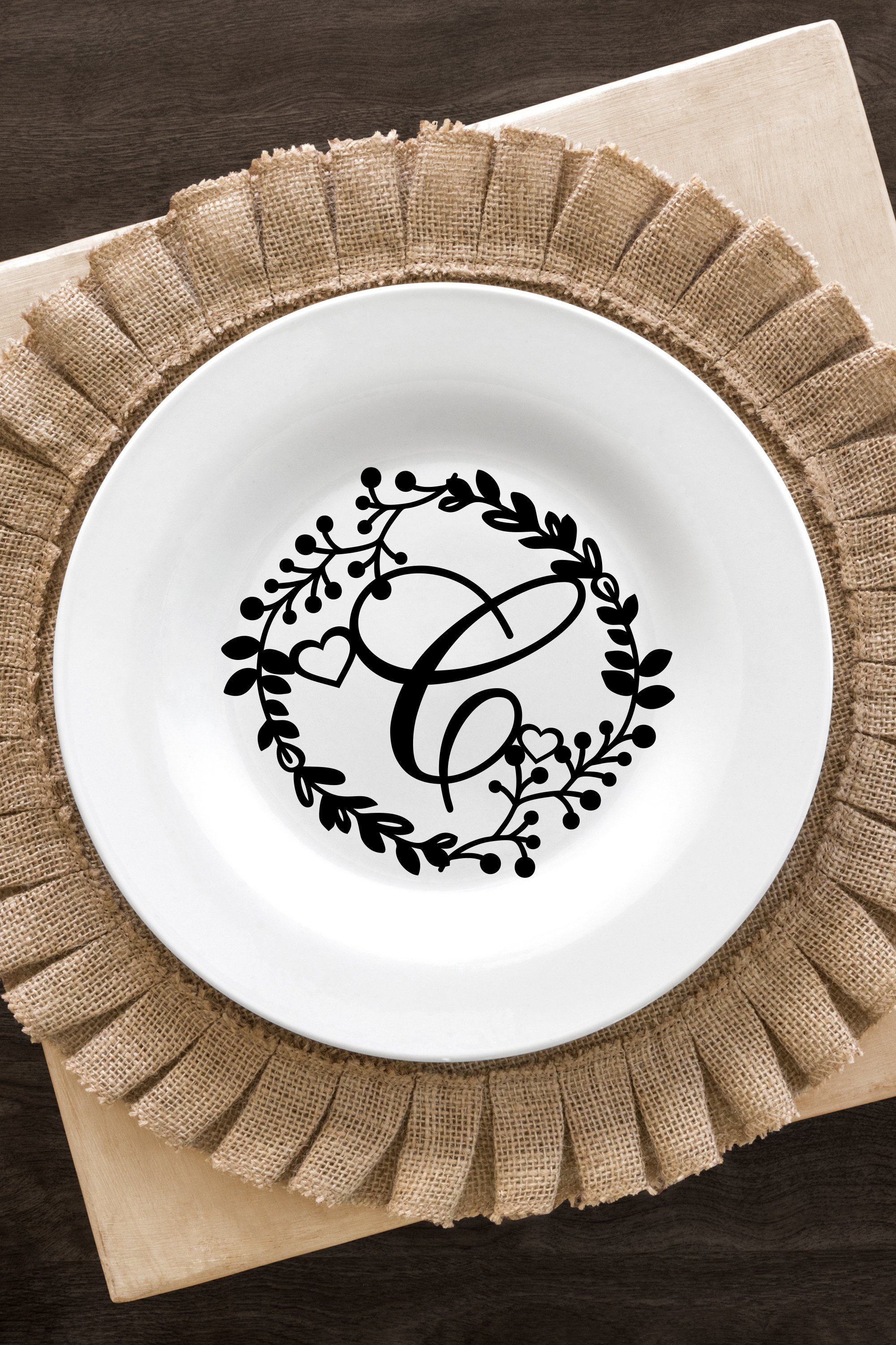 Letter C of the wedding decorative monogram SVG EPS DXF PNG