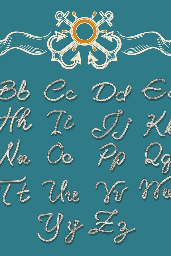 Thread rope letters font