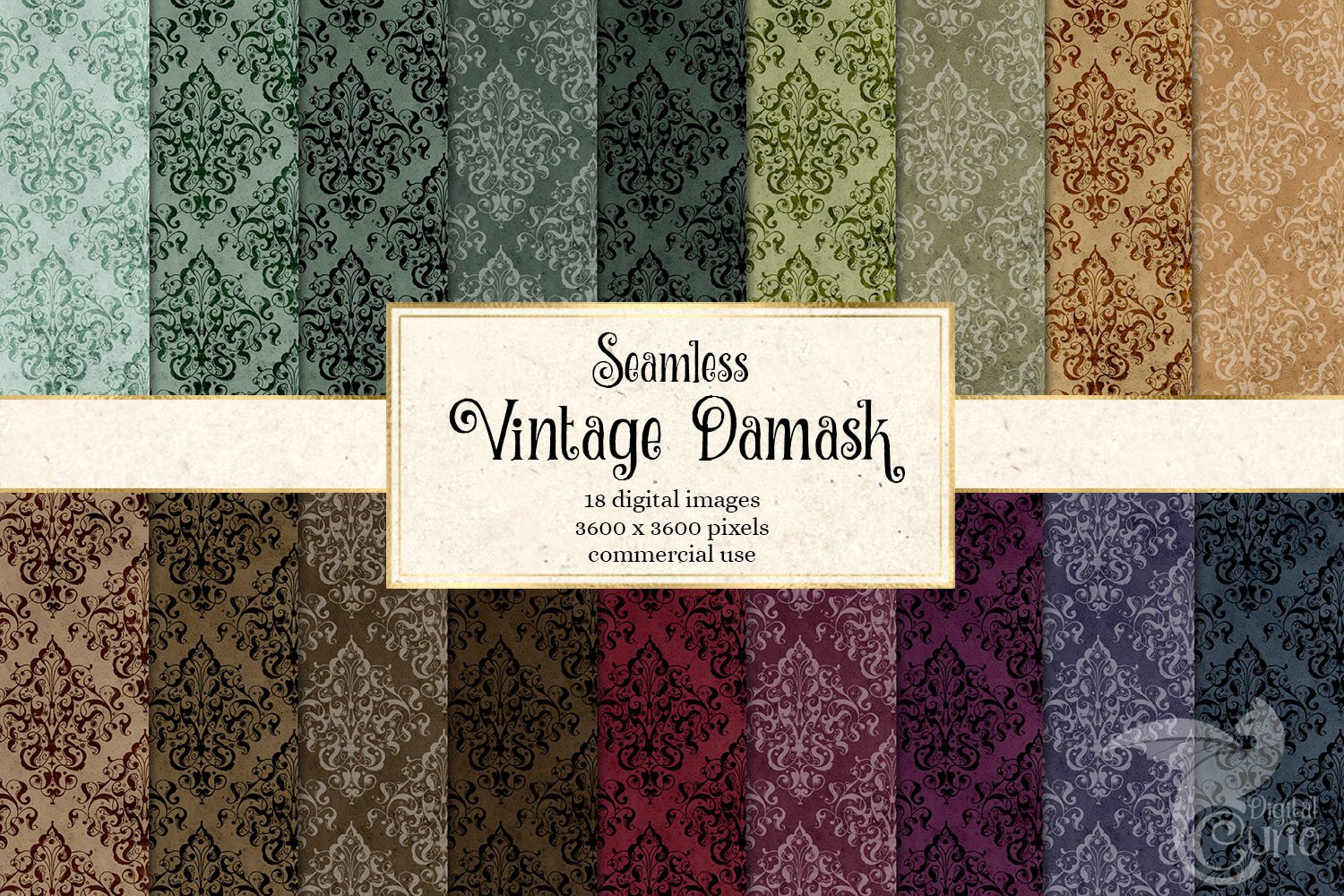 Vintage Damask Digital Paper (586573)