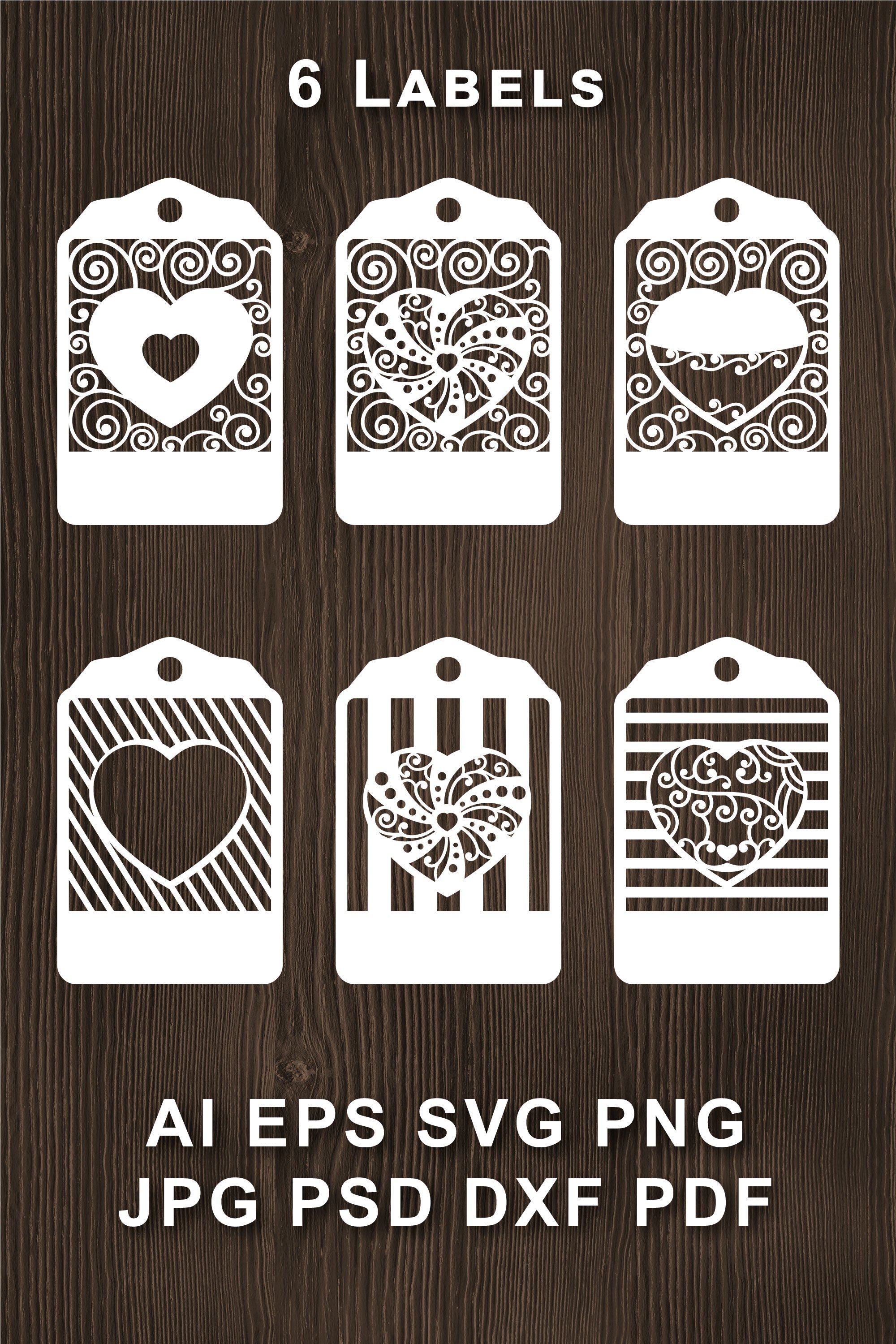 Heart label SVG Cut file for Crafters