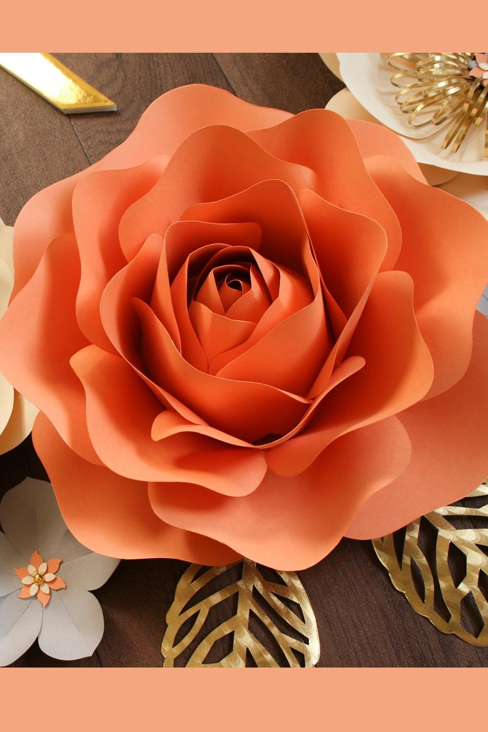 Large paper Rose 37cm 14.7inch template , wall Decore