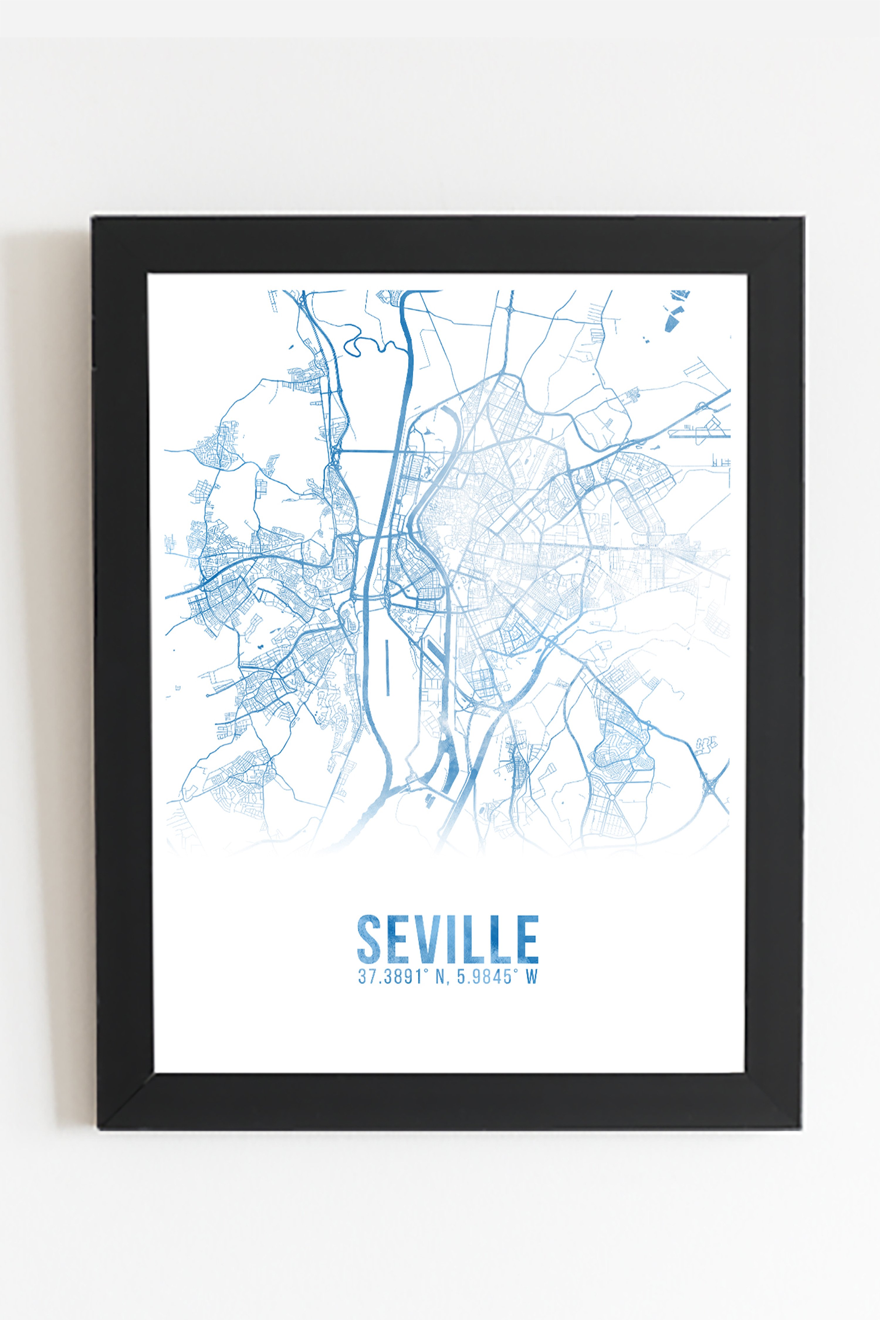 Seville Watercolor City Map Poster