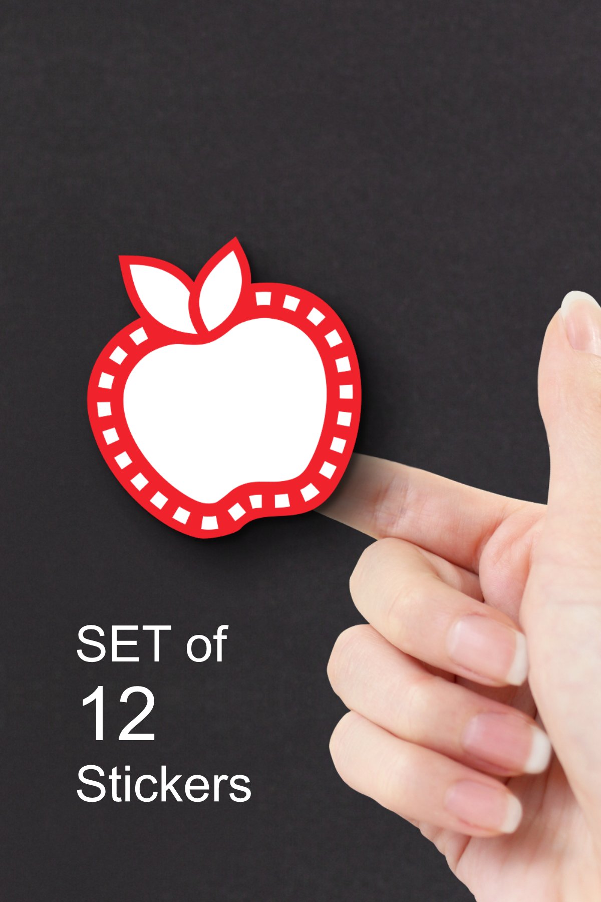 Apple Sticker Set of 12 PNG Files for Print and Cut