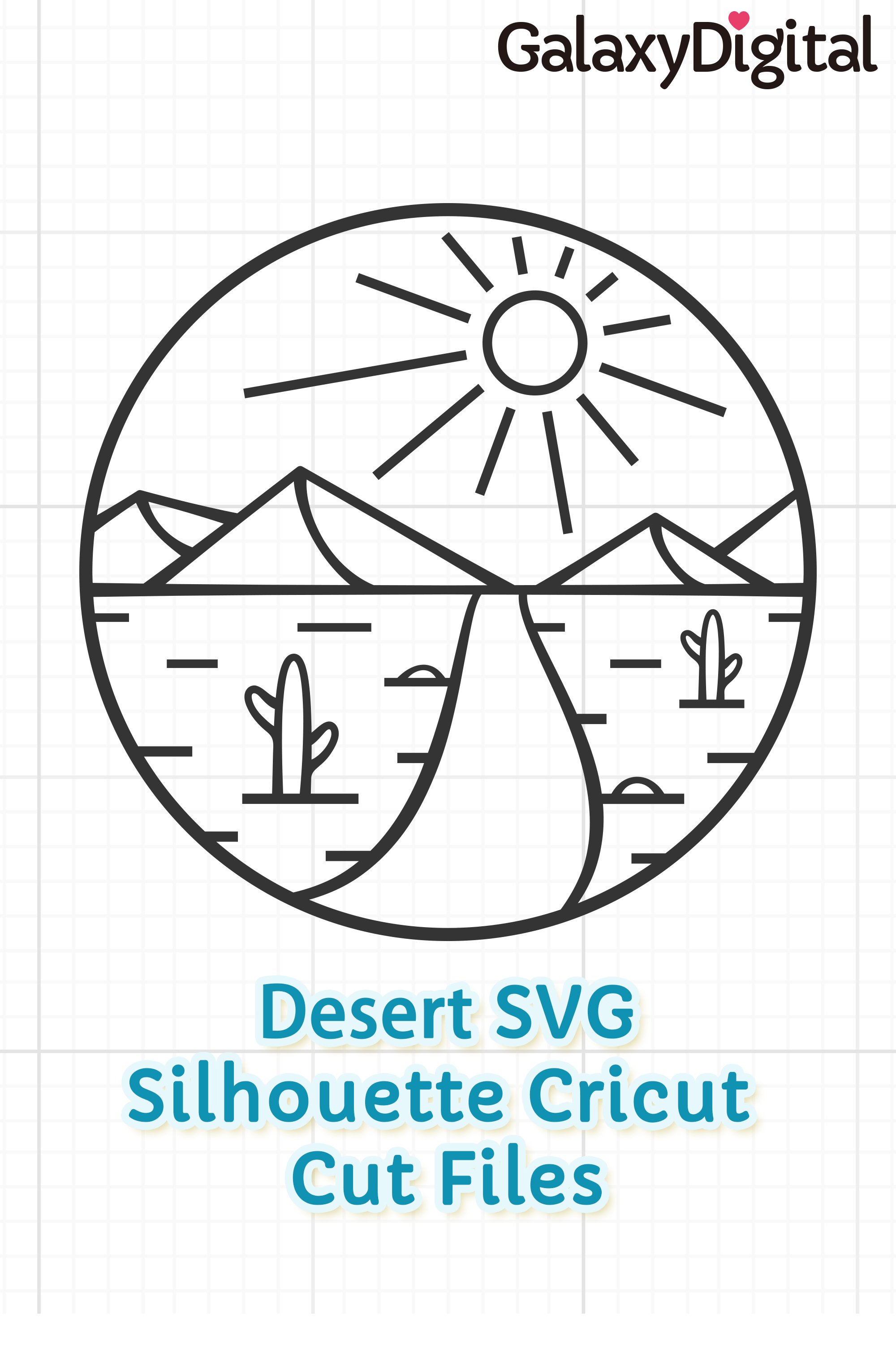 Desert SVG, Desert Scene SVG, Sun and Desert