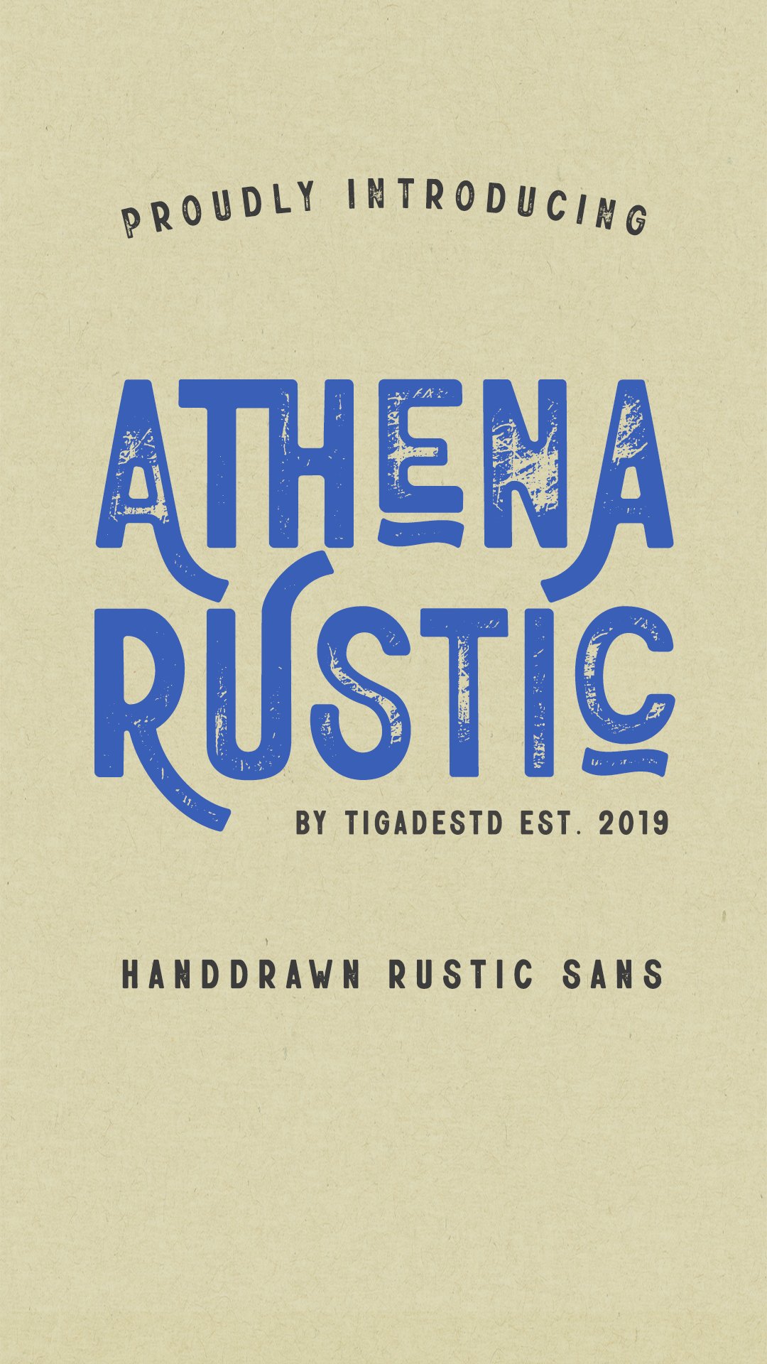 Athena Rustic | Handdrawn Rustic Sans Serif Font