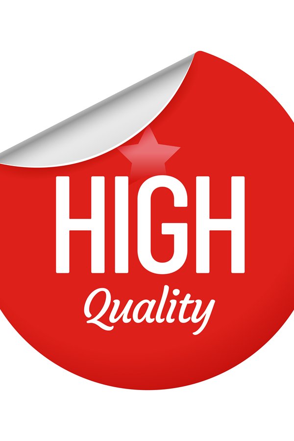 High quality sticker design with star. Red round label with