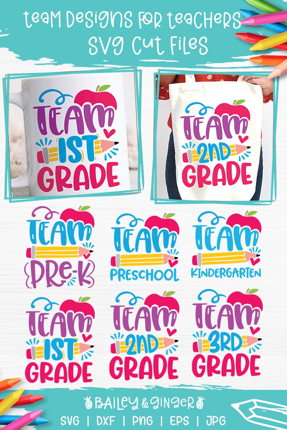 Team Teacher SVG Cut File Bundle - First Day of School