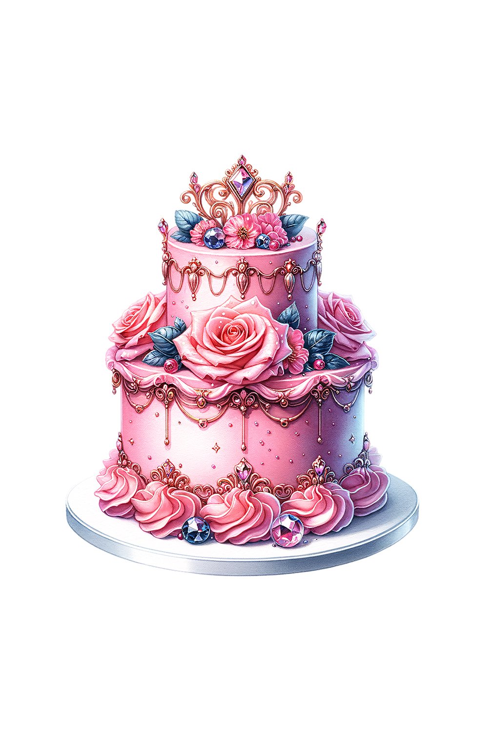 Pink Cake Clipart, Birthday or Wedding Clipart (3753726)