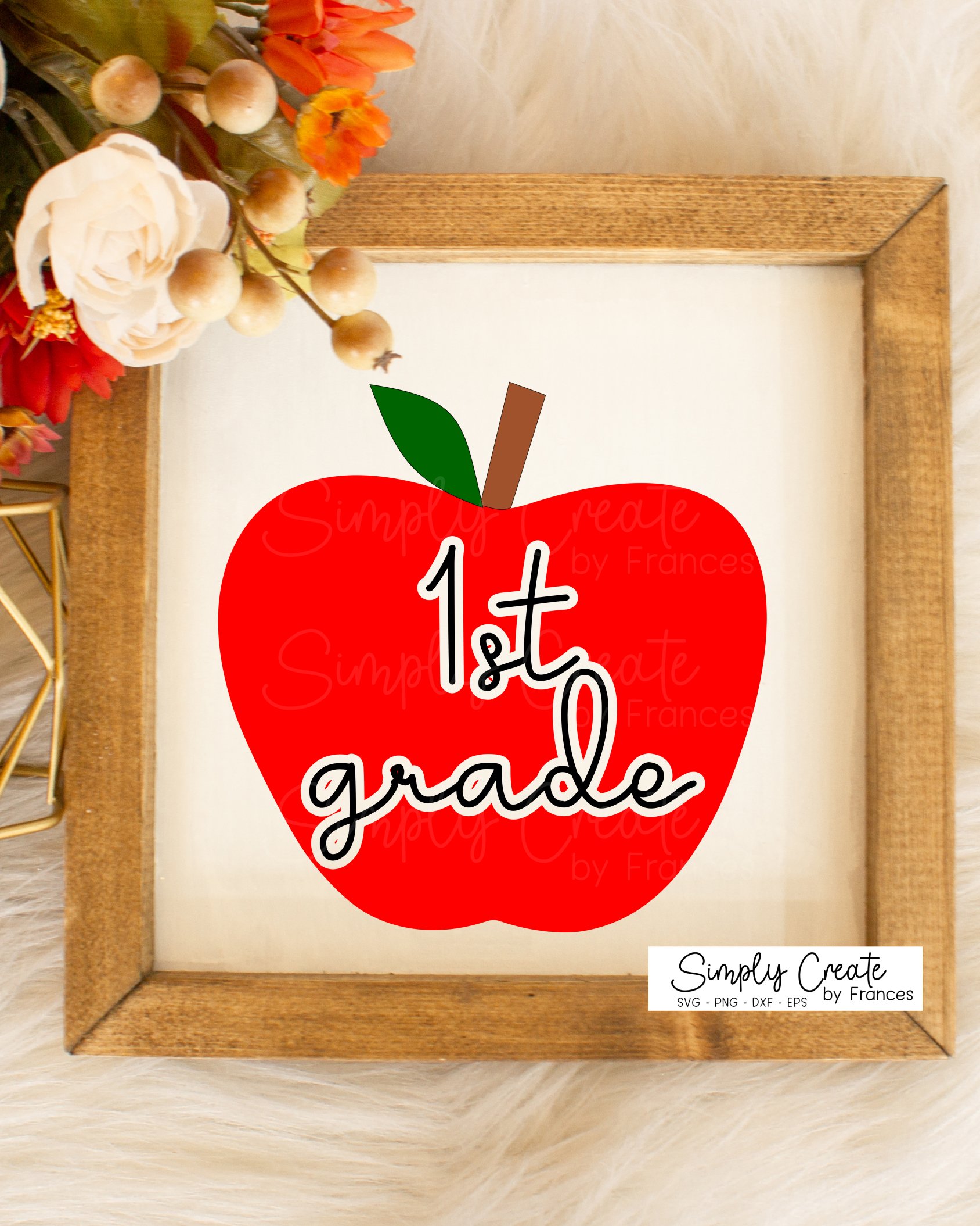 First Grade Apple SVG | School