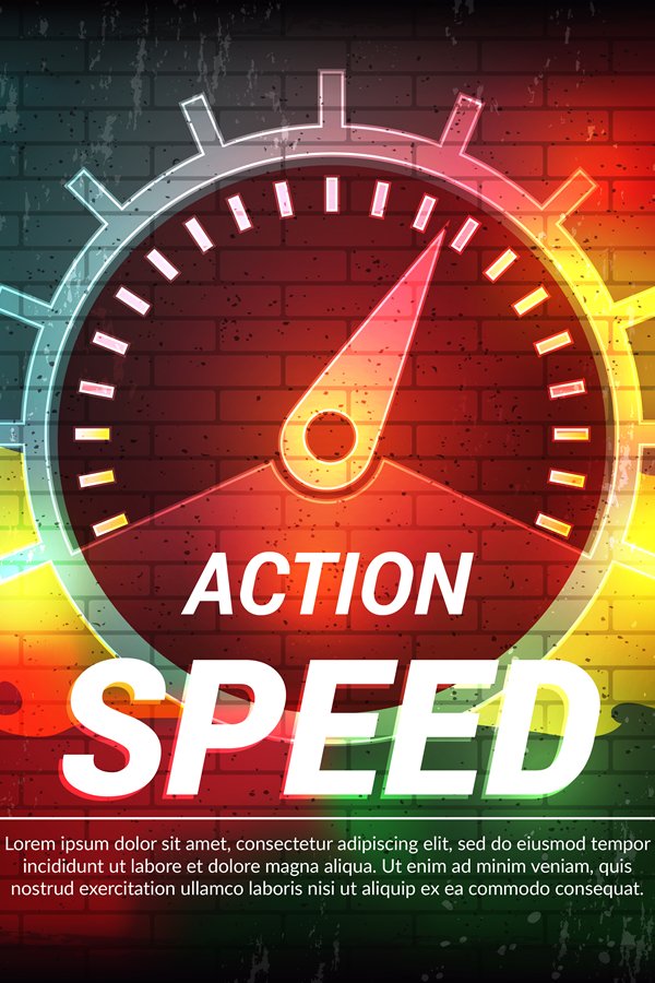 Speed poster. Abstract driving concept sport placard speedom