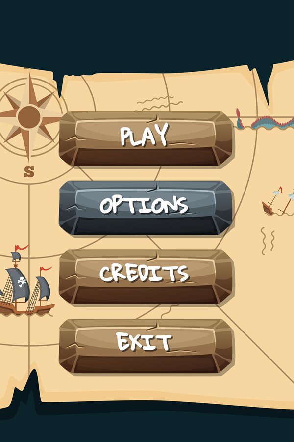 Vector cartoon style stone enabled and disabled buttons with
