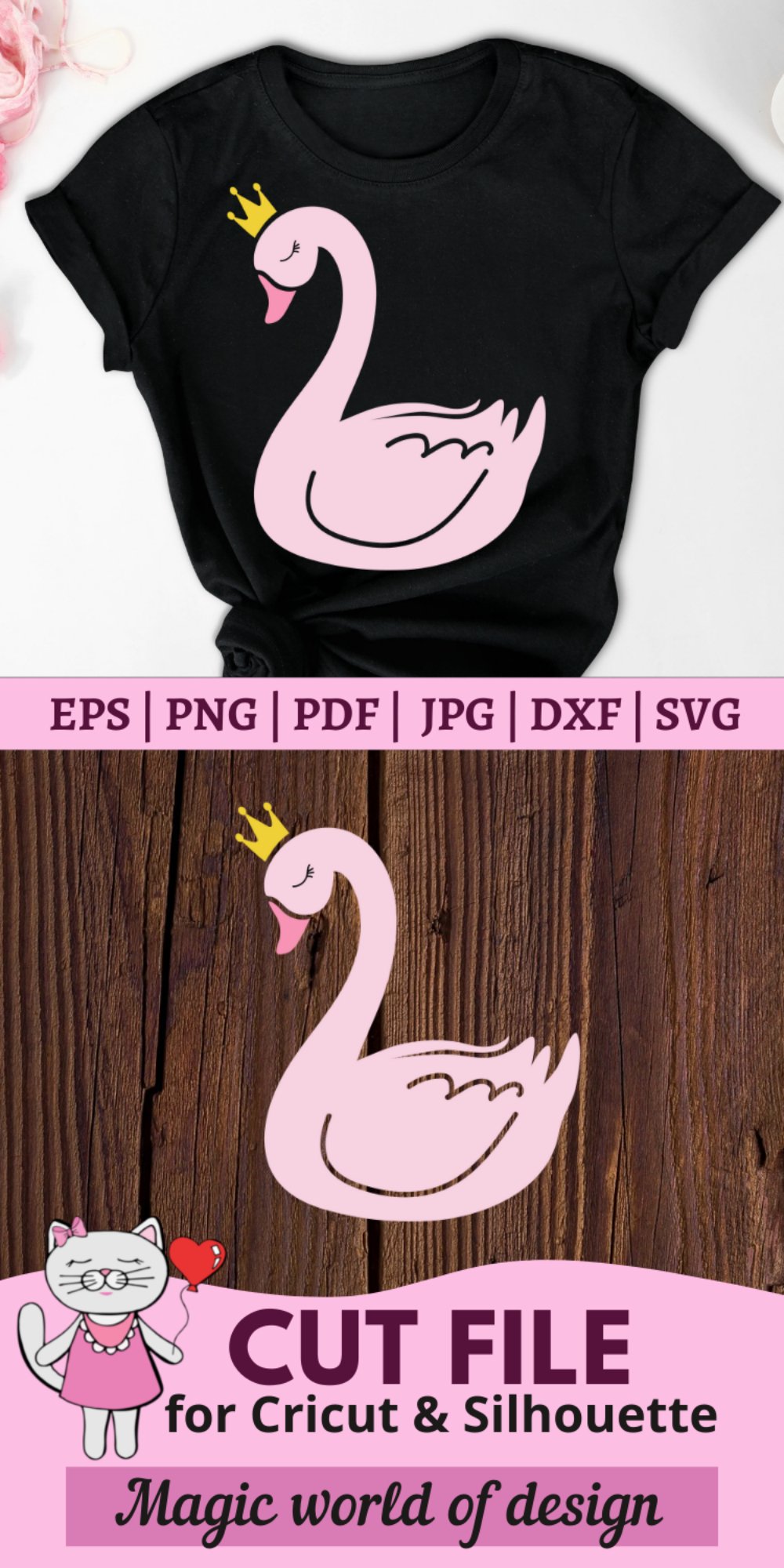 Swan princess SVG files cutting file for Cricut, Silhouette