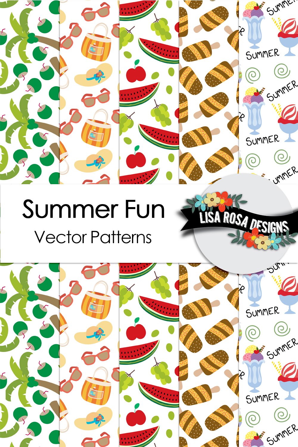 Summer Fun - 5 Seamless Vector Patterns