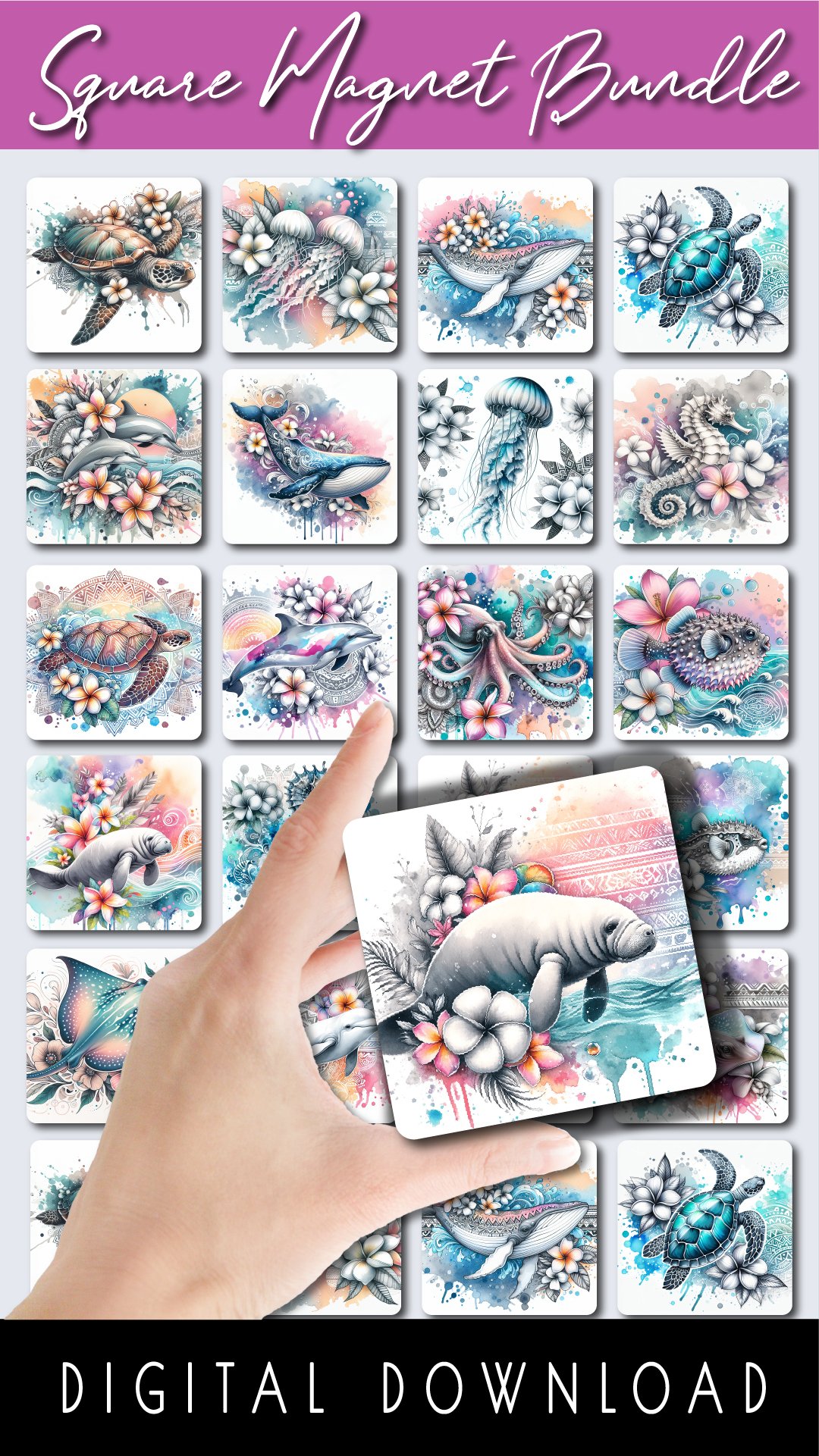 Sea Animals Magnet Sublimation - Beach Magnet (3945353)