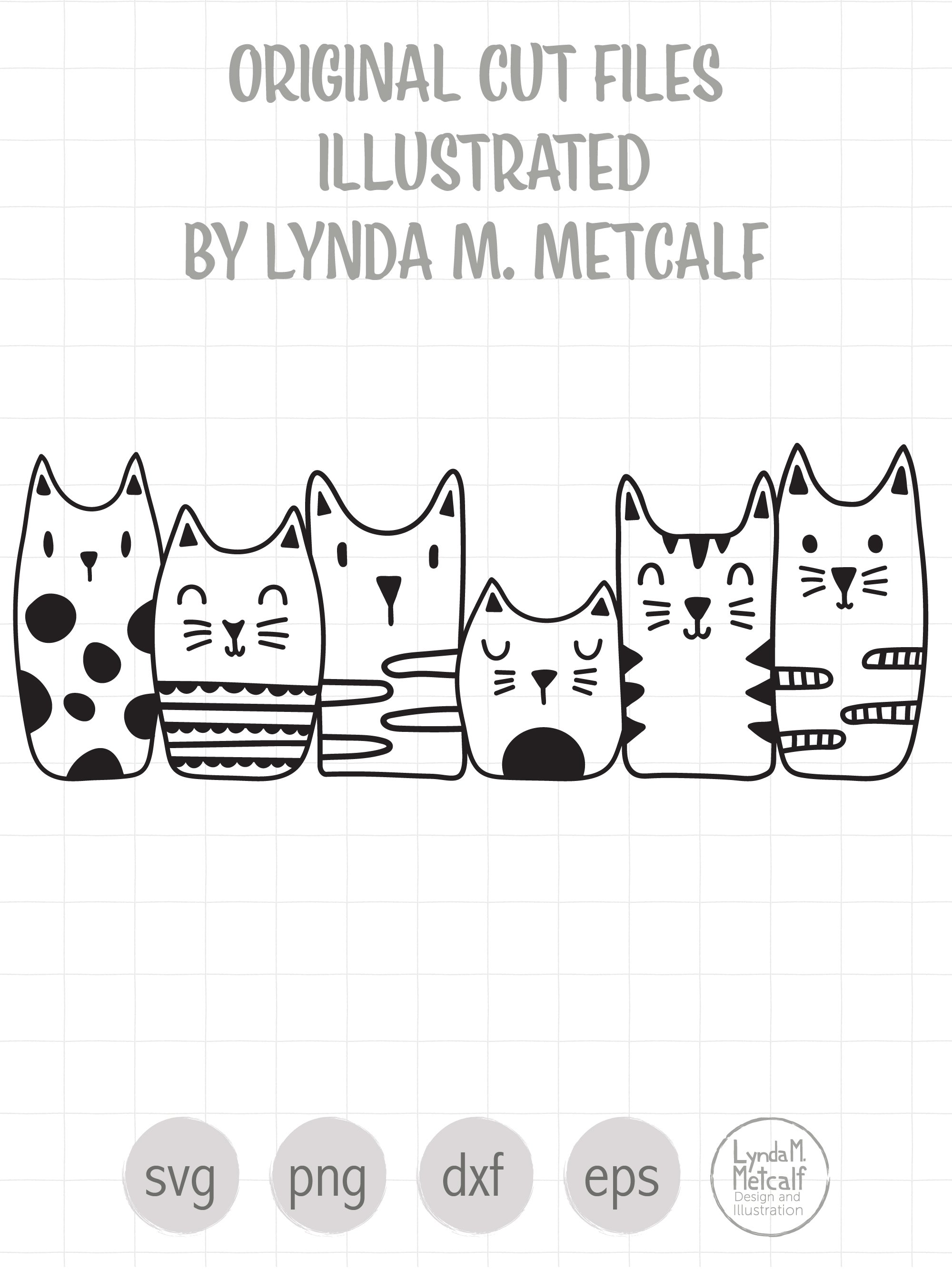 Cute Cats SVG Cut File for Cricut, Cats Clipart (904249)