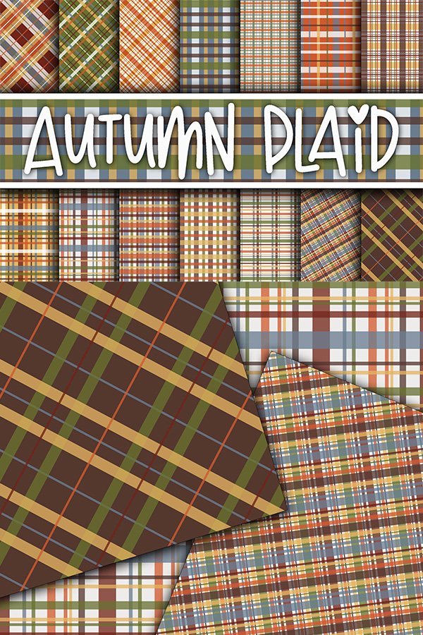 Autumn Plaid Digital Paper (1601306)
