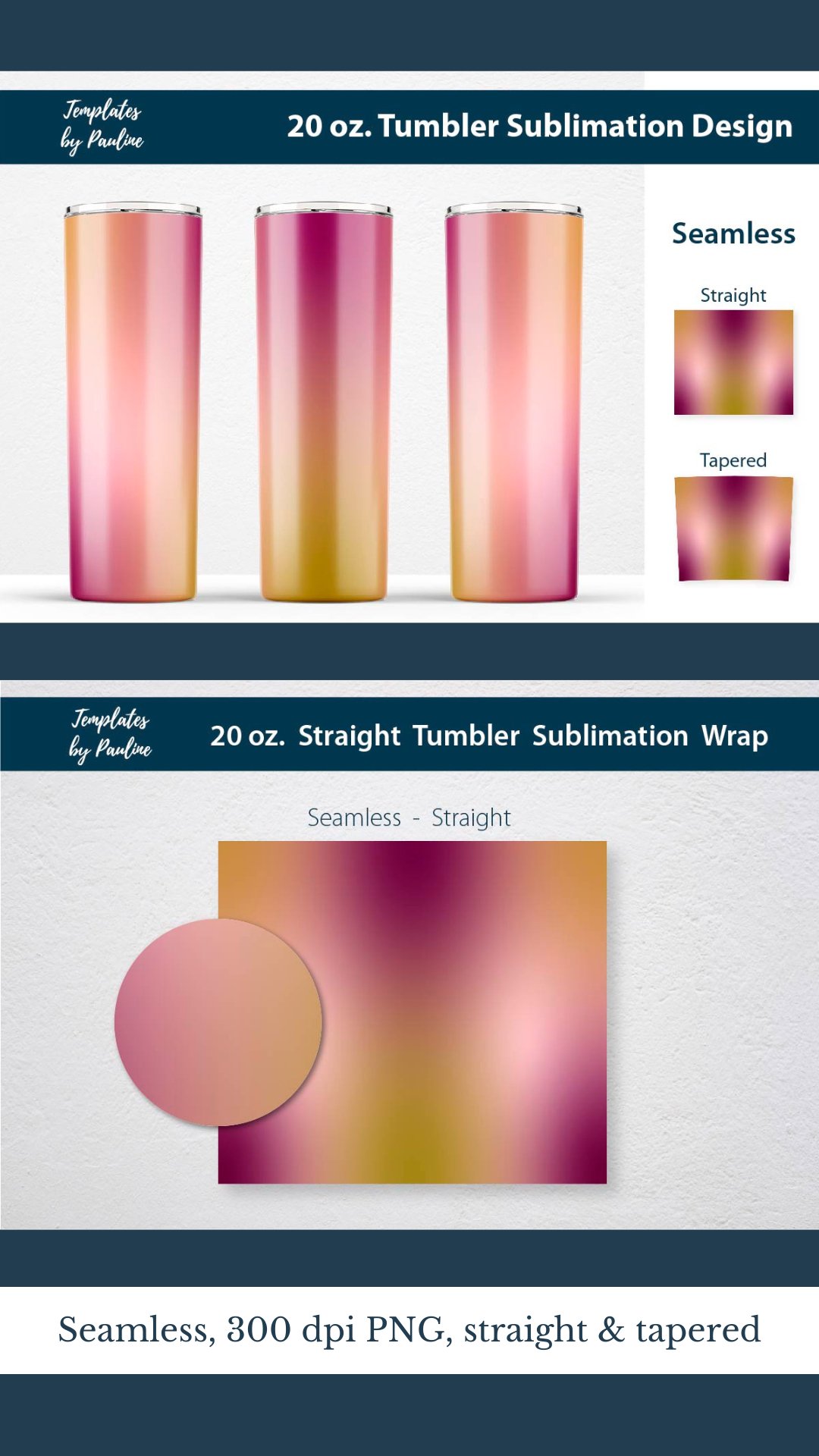 Seamless Maroon Olive 20 oz Skinny Tumbler, Sublimation Wrap