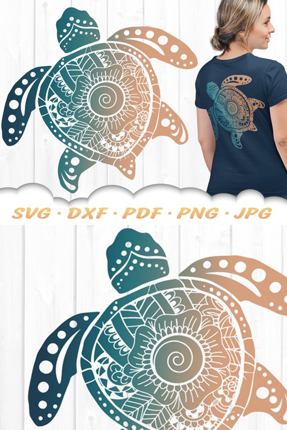 Zentangle Sea Turtle SVG | Floral SVG | Beach SVG