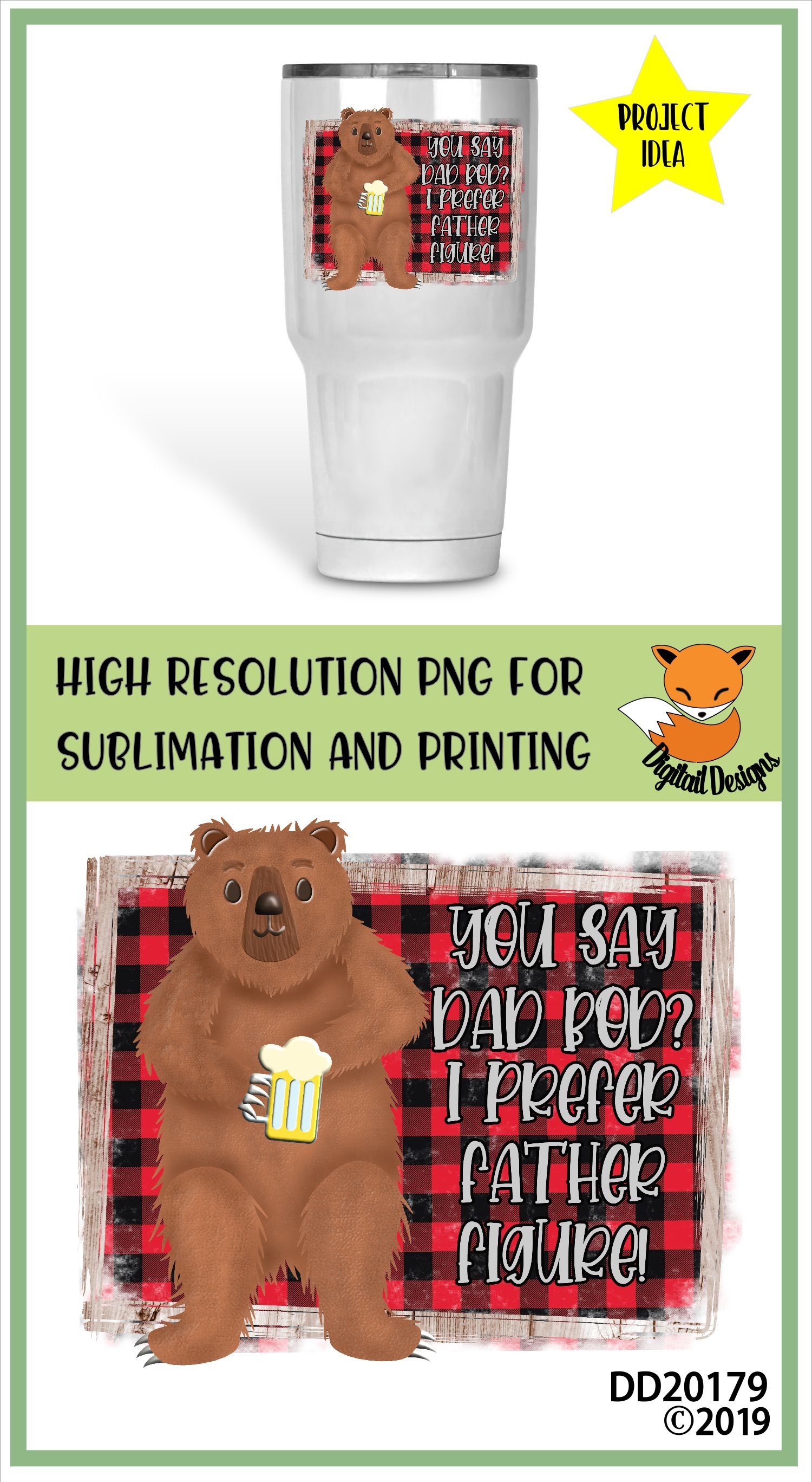 Dad Bod? I Prefer Father Figure Sublimation PNG
