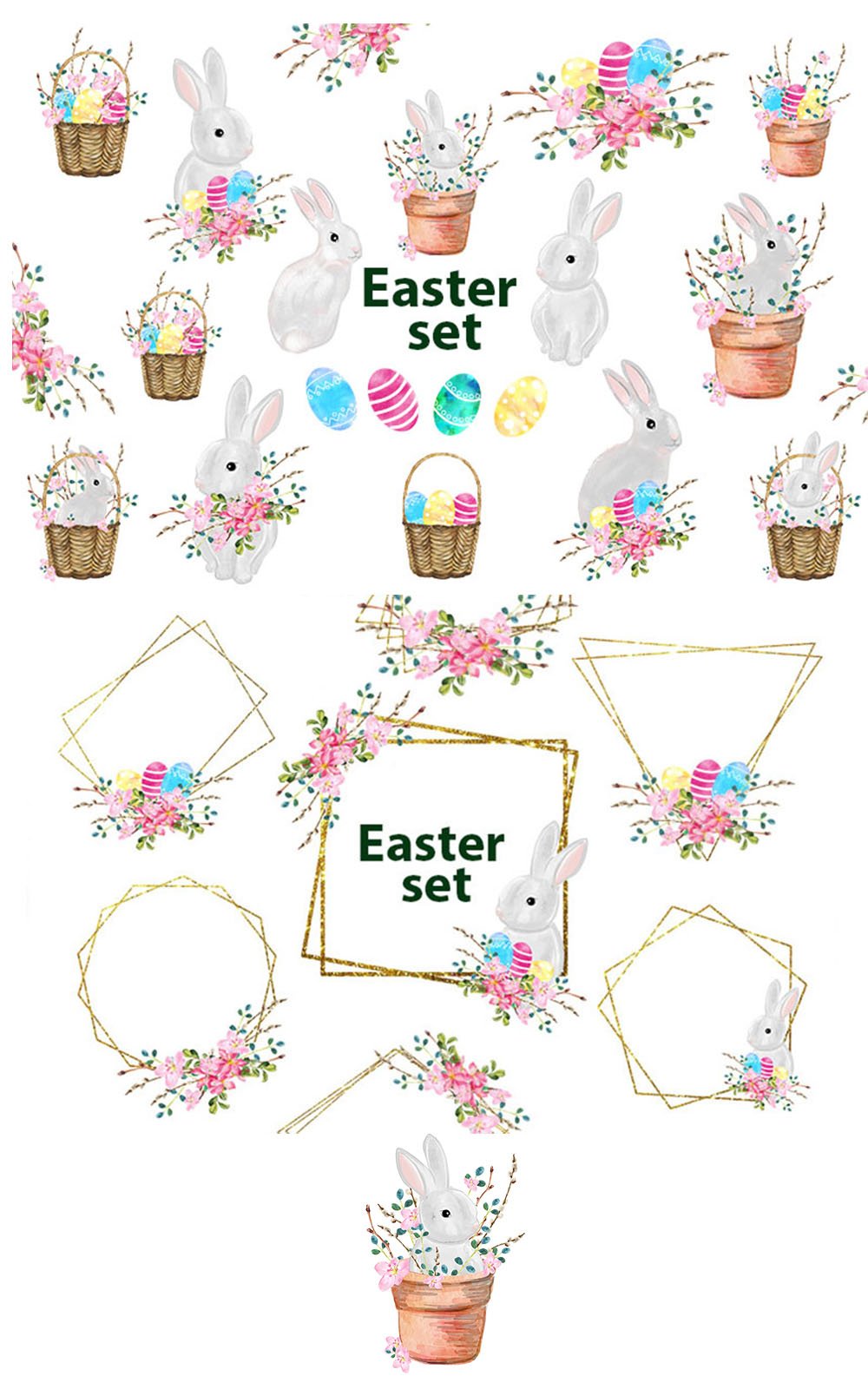 Easter Clipart, Easter, Bunny, Holiday, Frame, PNG