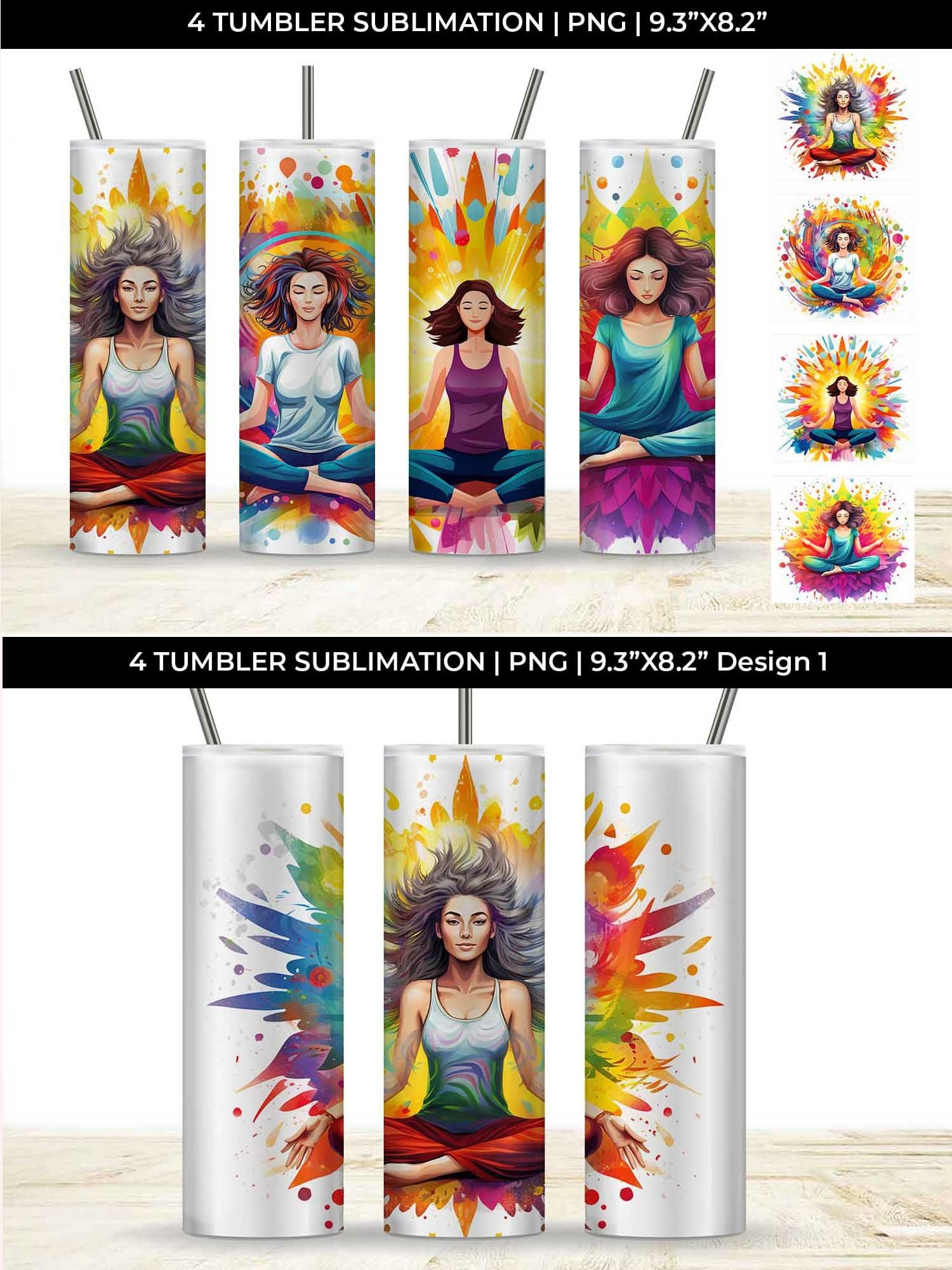 Empowerment Burst - Confident Yoga Tumbler Wrap