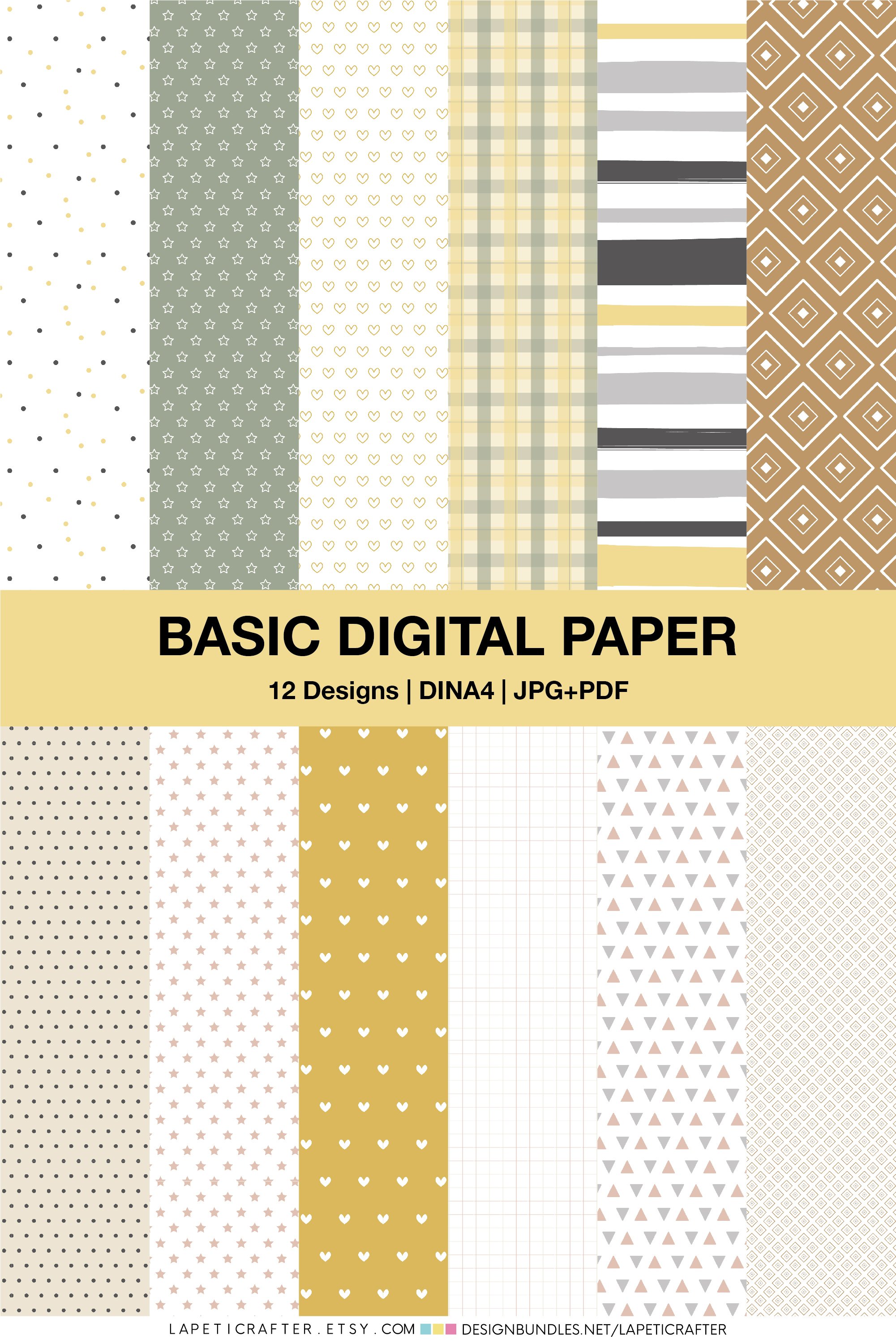 Printable Paper Pack | Scrapbooking Basics | Neutral Colors